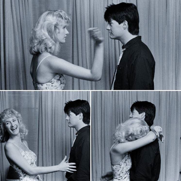 Laura Dern, Kyle Maclachlan practice a slap for Blue Velvet. (Circa 1985) | Scrolller