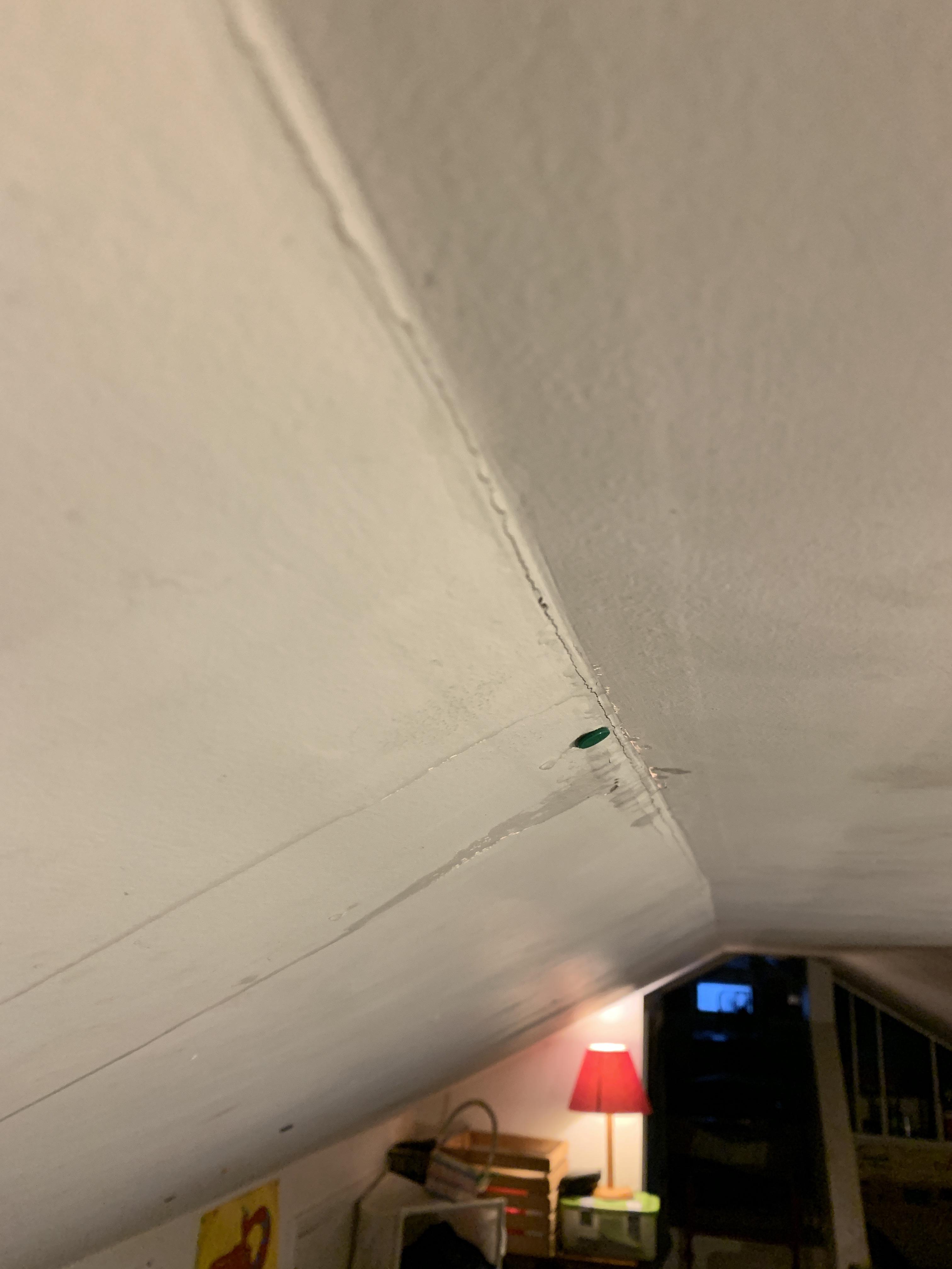 Leaky And Cracked Ceiling And As You Can See My Ceiling Is At An Odd