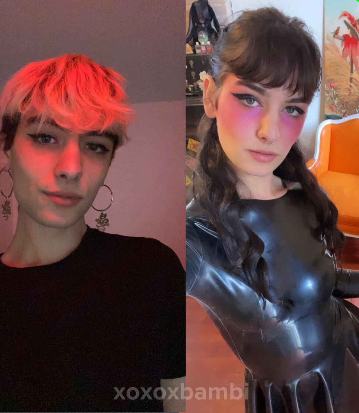 left is July 2020 and right is from today 😇 thank you hrt and pony tail extensions hehehehe 💝 ...