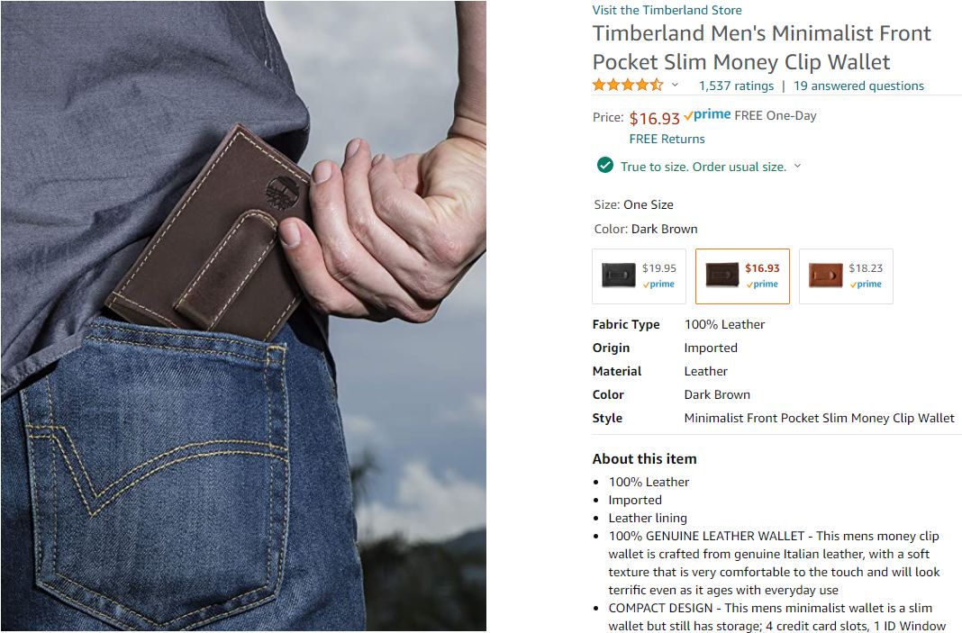 Let's show off how our front pocket money clip looks in real life, sized to the back pocket ...