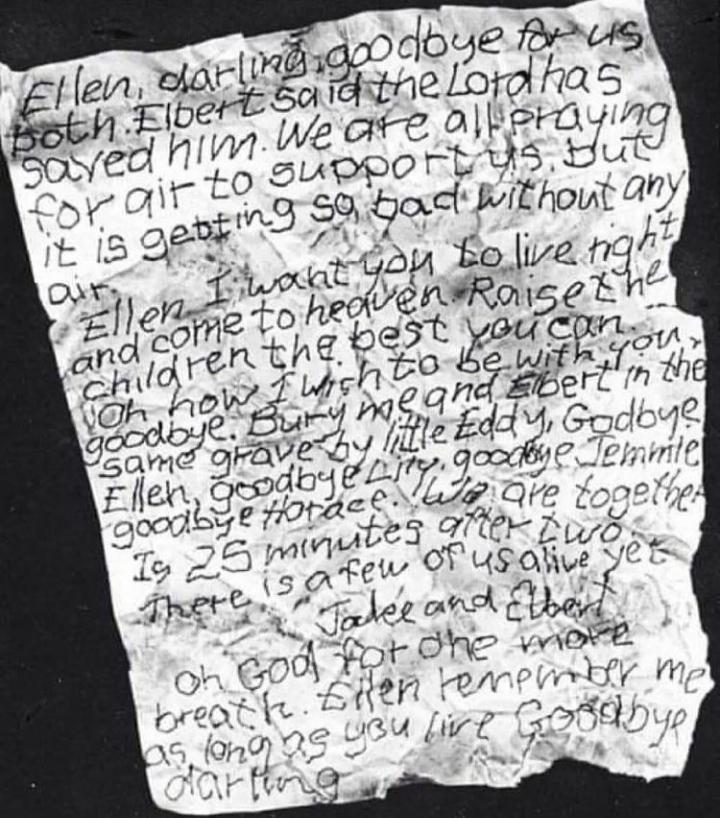 a sad final goodbye letter from a trapped coal miner | Scrolller