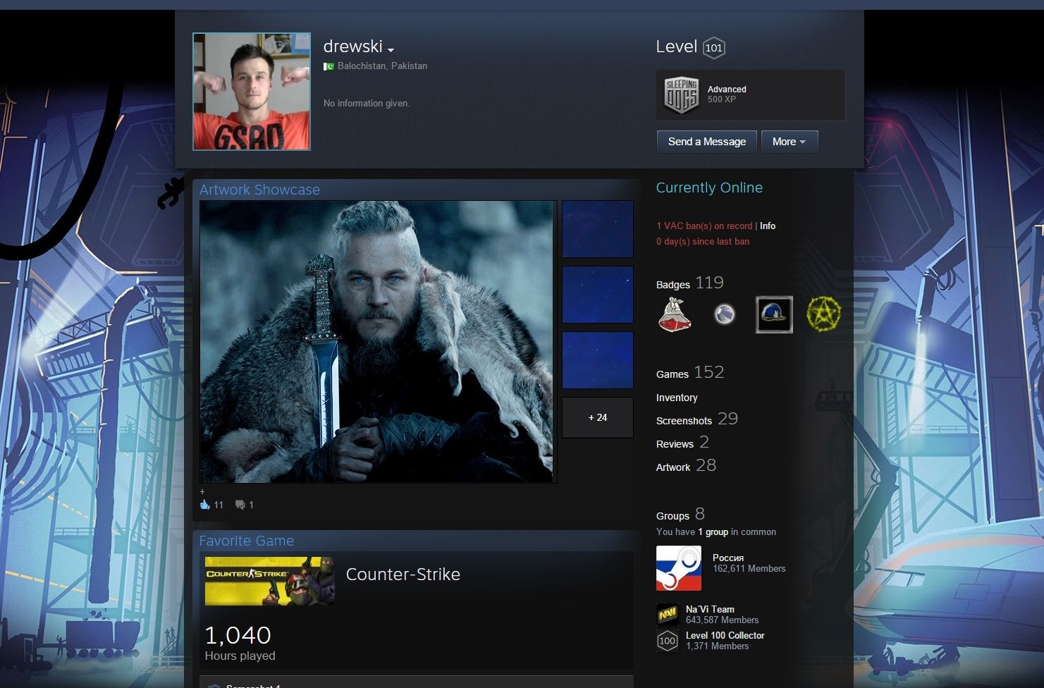 Level 101 steam account VAC Banned +Guardian Pin | Scrolller