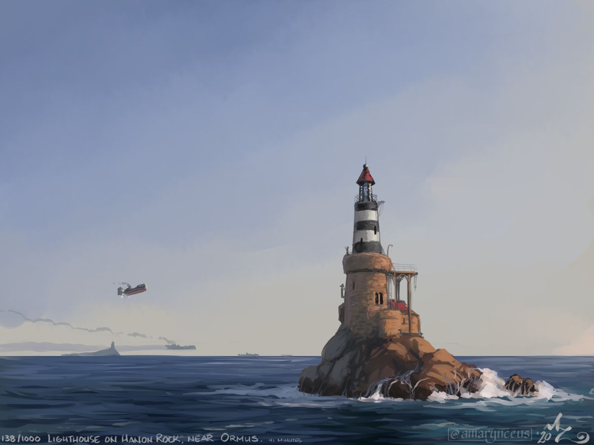 Lighthouse on Hanon Rock by Amarynceus | Scrolller