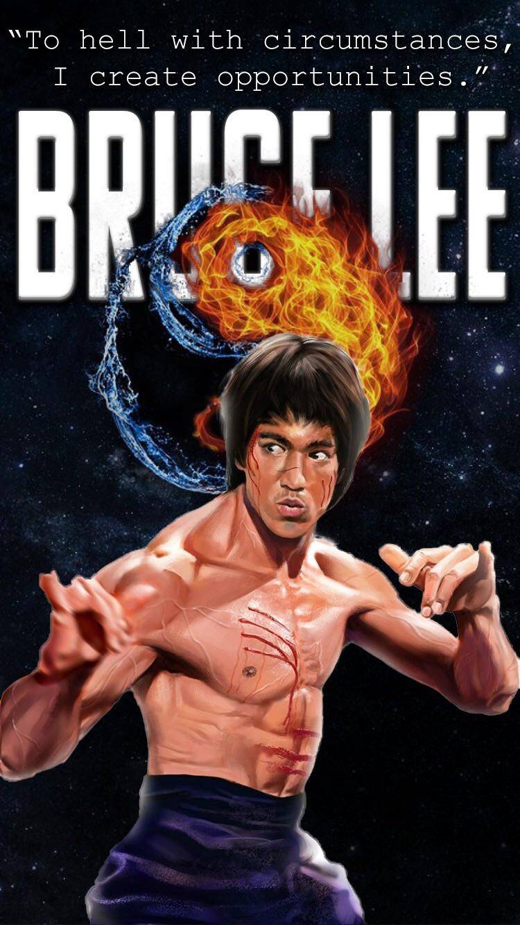 Little Bruce Lee art I made in PS!! A little motivation every time I look at my phone | Scrolller