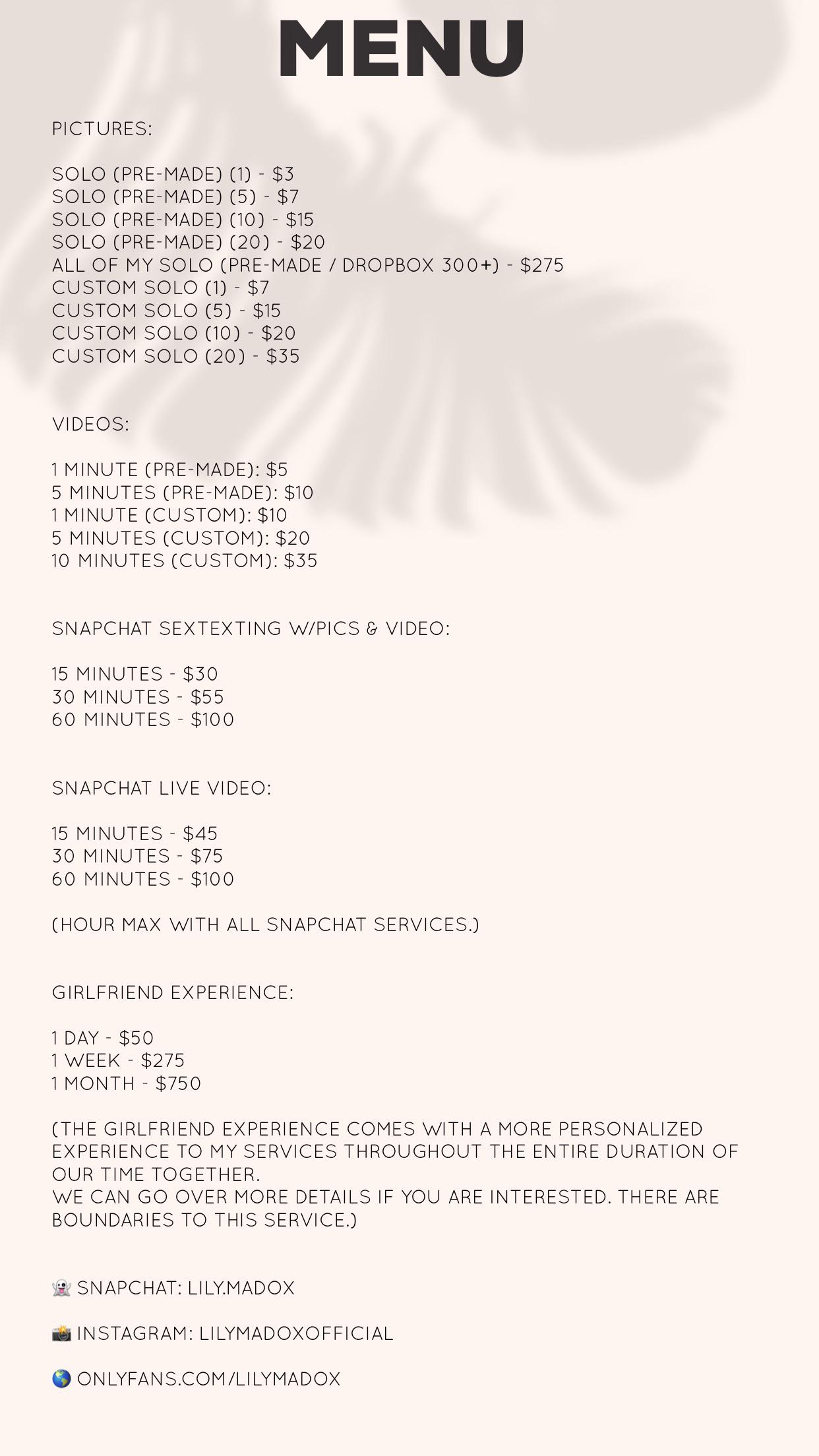 Little snack menu. 😈 OF@lilymadox | Scrolller