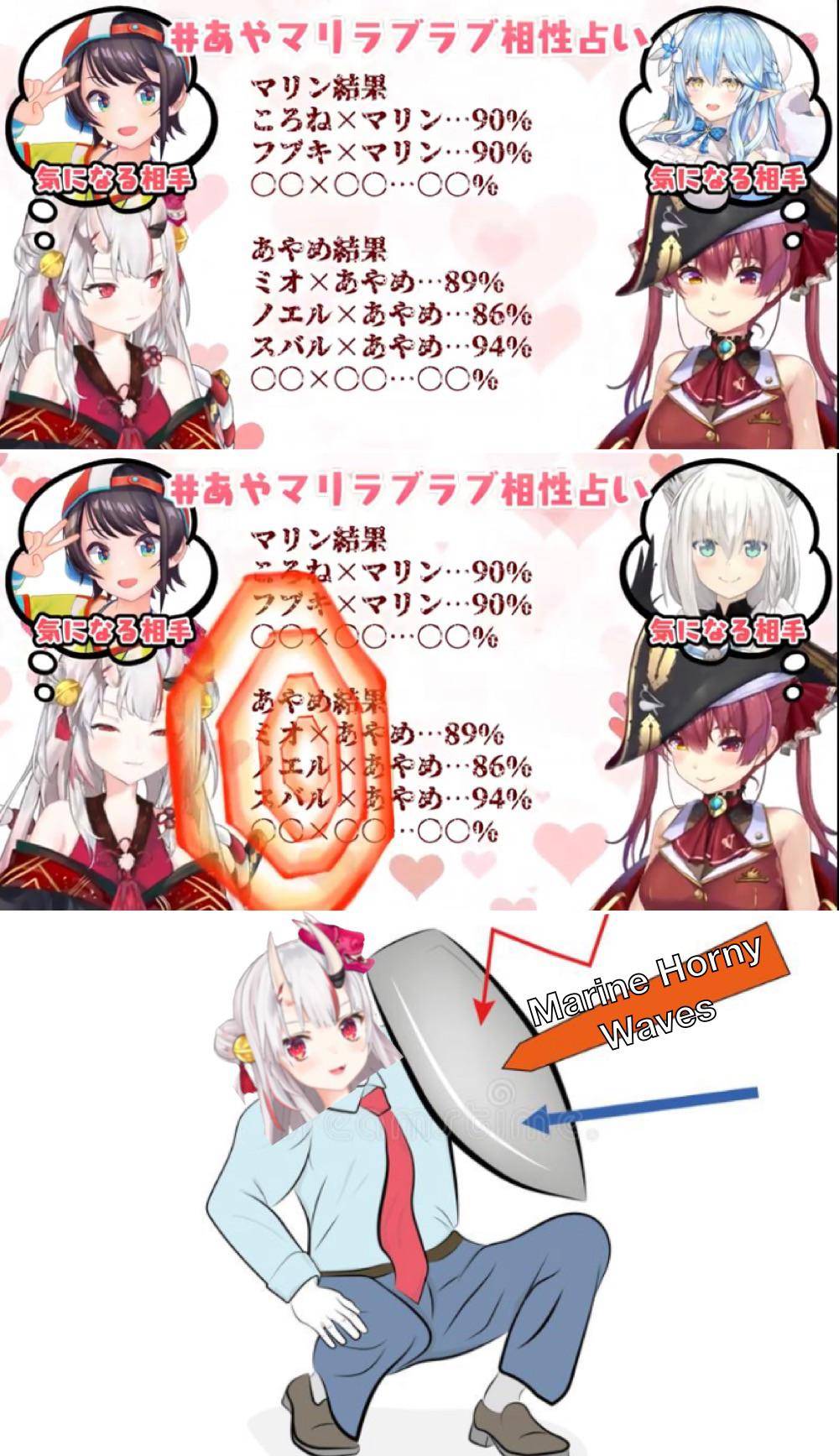 Lmao Oni is using an energy shield to protect herself against senchou’s hornyness, the moment ...