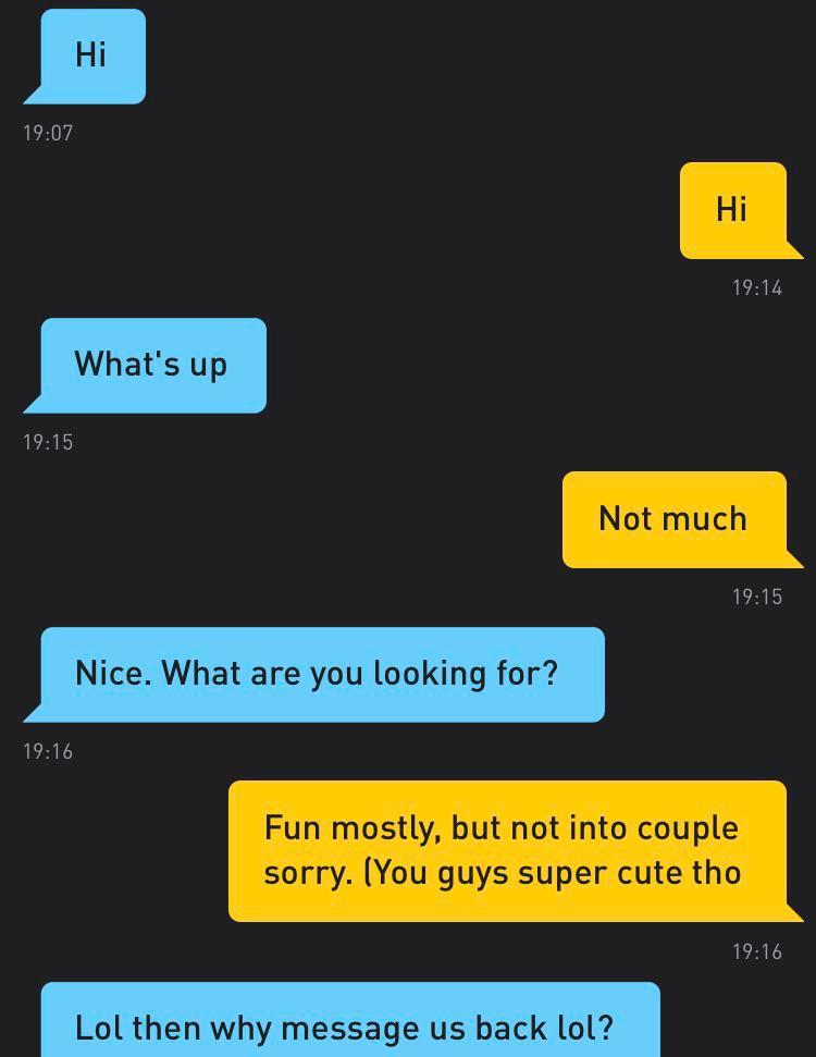 Lol is that my fault to be polite enough to respond? | Scrolller