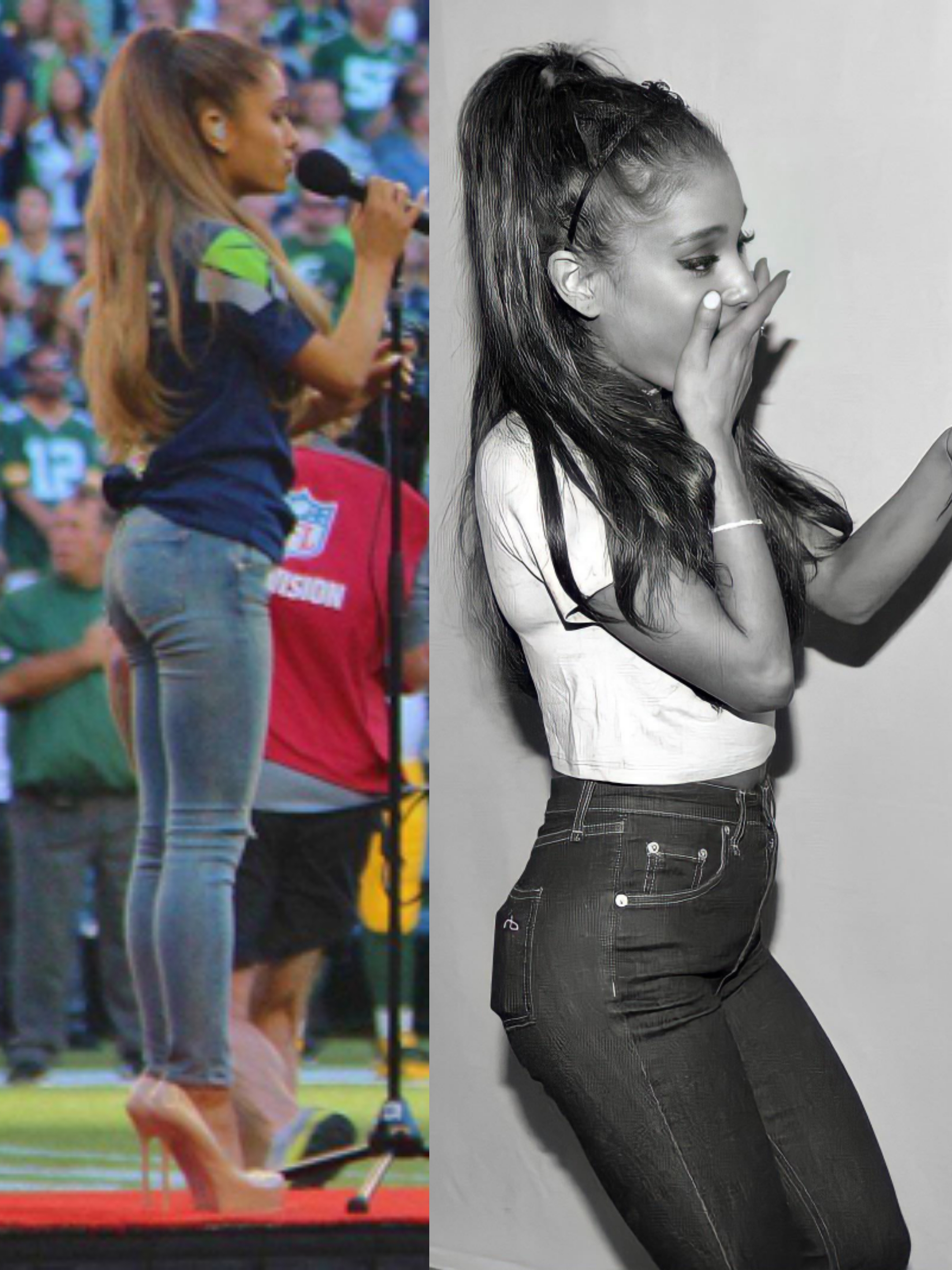 Look at Ariana Grande's juicy legs in jeans.. Her tight shilluette makes me cum loads | Scrolller