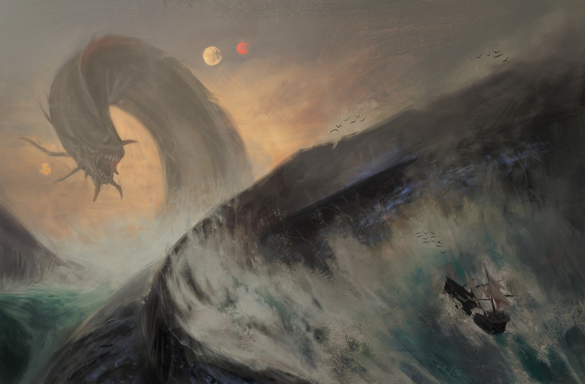 Looming Ocean Horror by Oriana Menendez | Scrolller