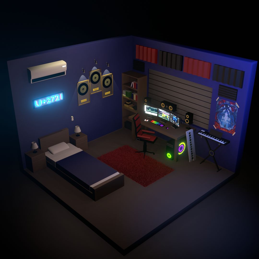Lowpoly home studio | Scrolller