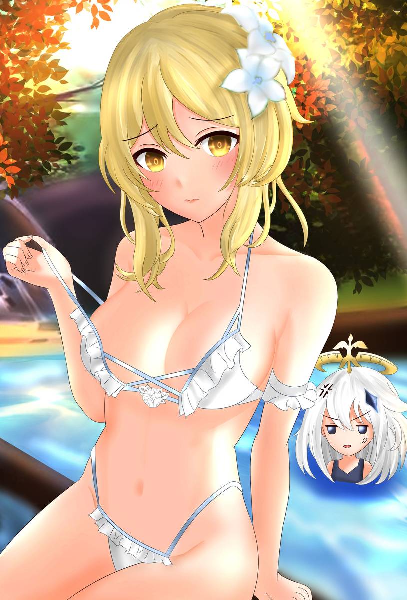 Lumine taking off her top | Scrolller