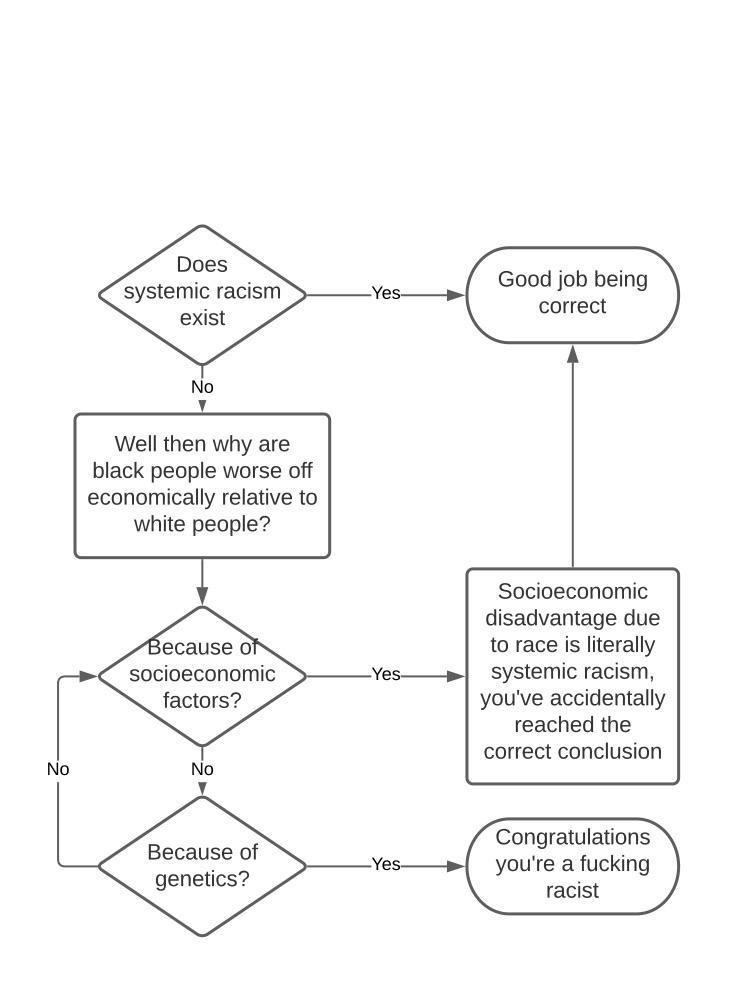 Made a flow chart to help any chuds still struggling to comprehend systemic racism | Scrolller