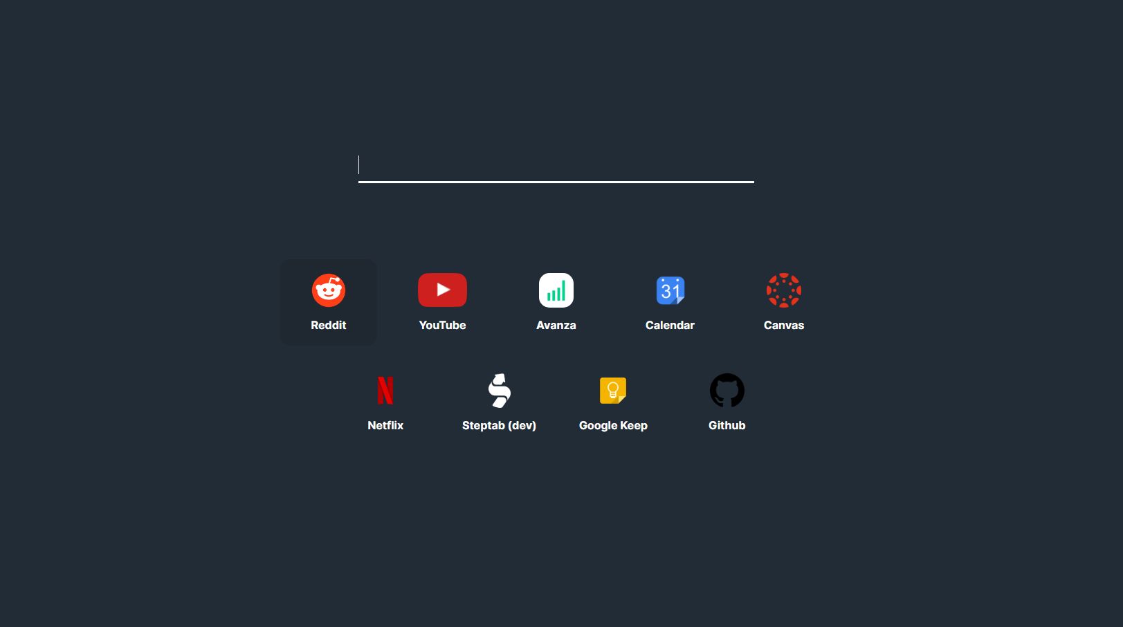 Made a simple startpage with a searchbar and some links! | Scrolller