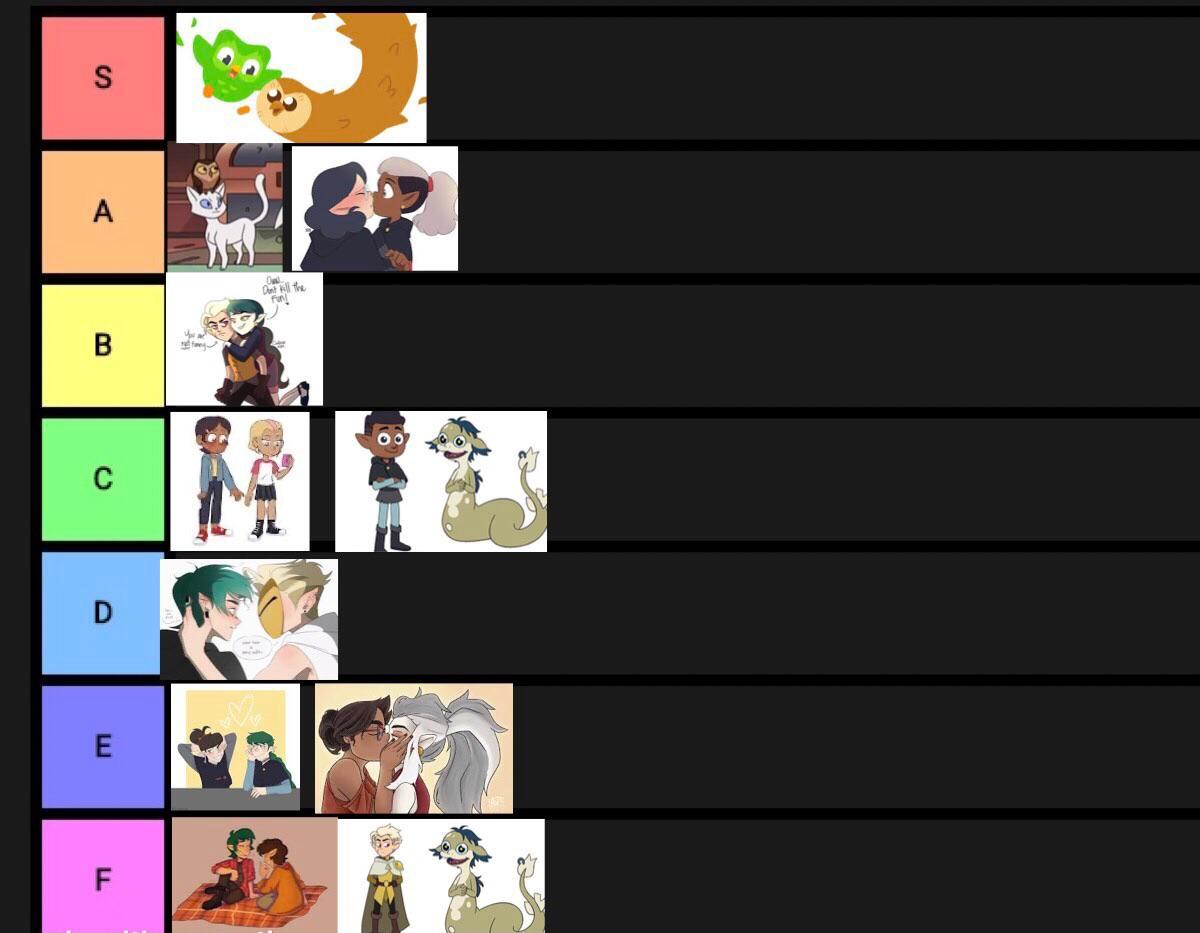 Made a tier list of all the ships where they’ve never actually met, got taken down last time for ...