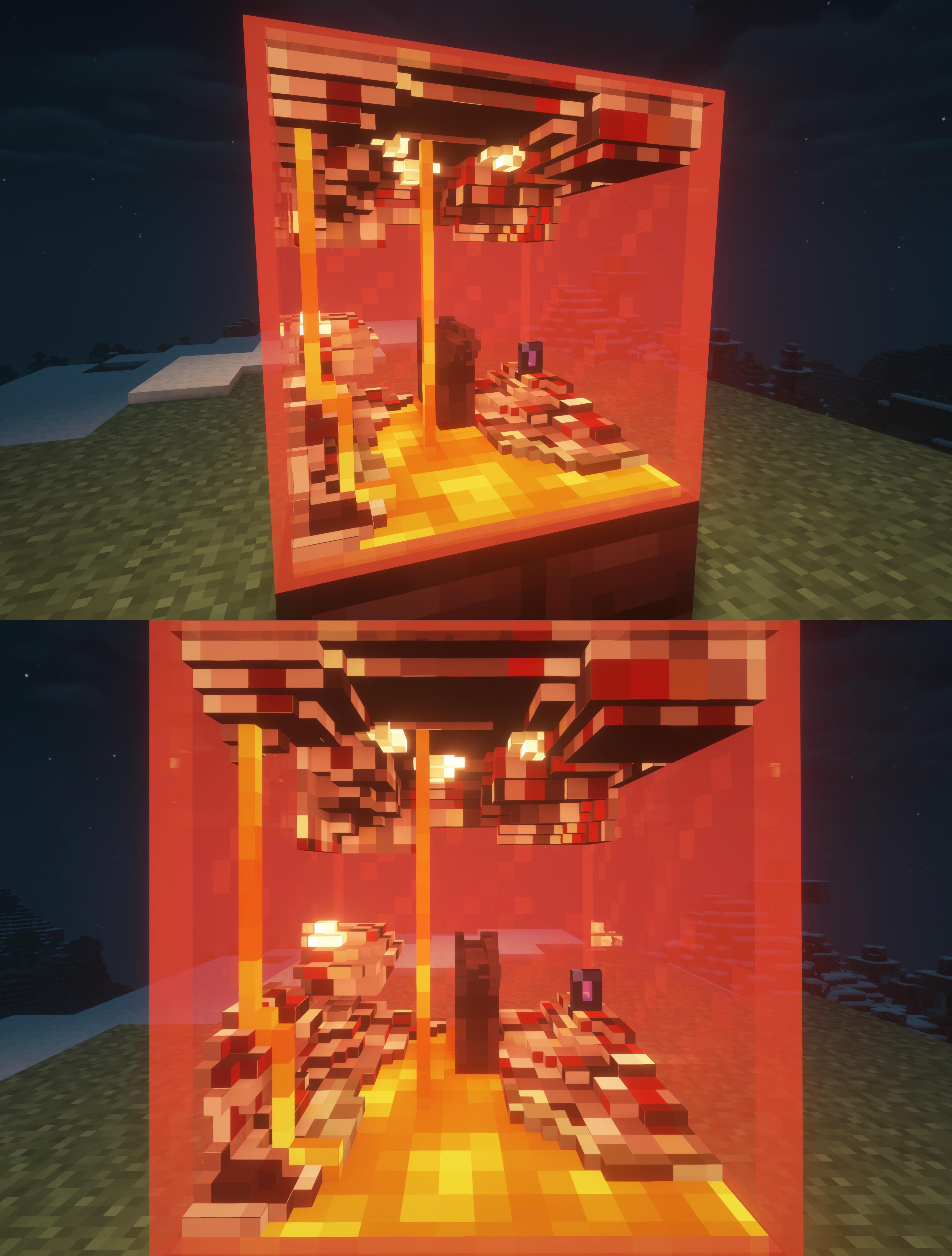 Made a tiny Nether with little tiles mod | Scrolller