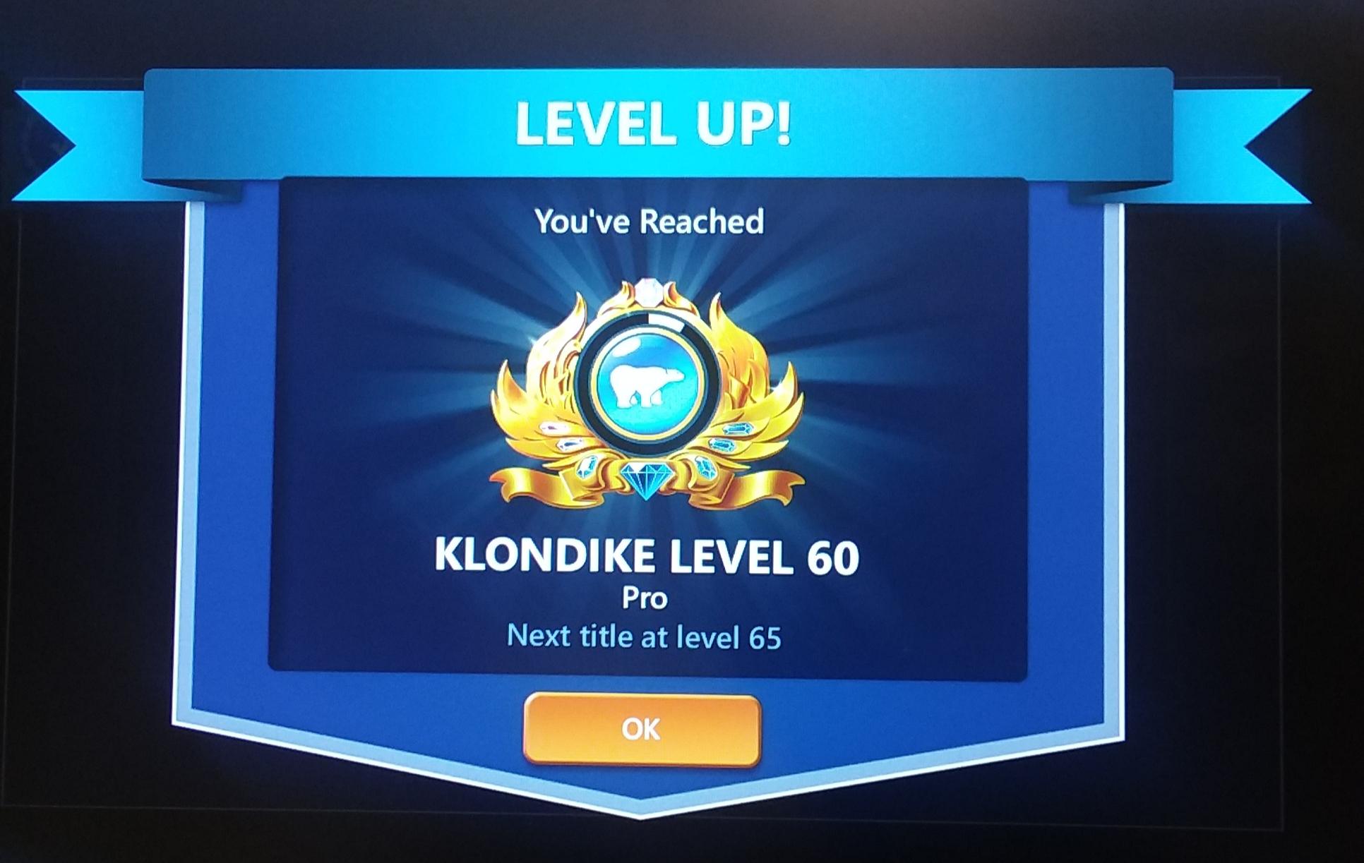 Made it to level 60 in Klondike in my downtime at work, I'm proud of it | Scrolller