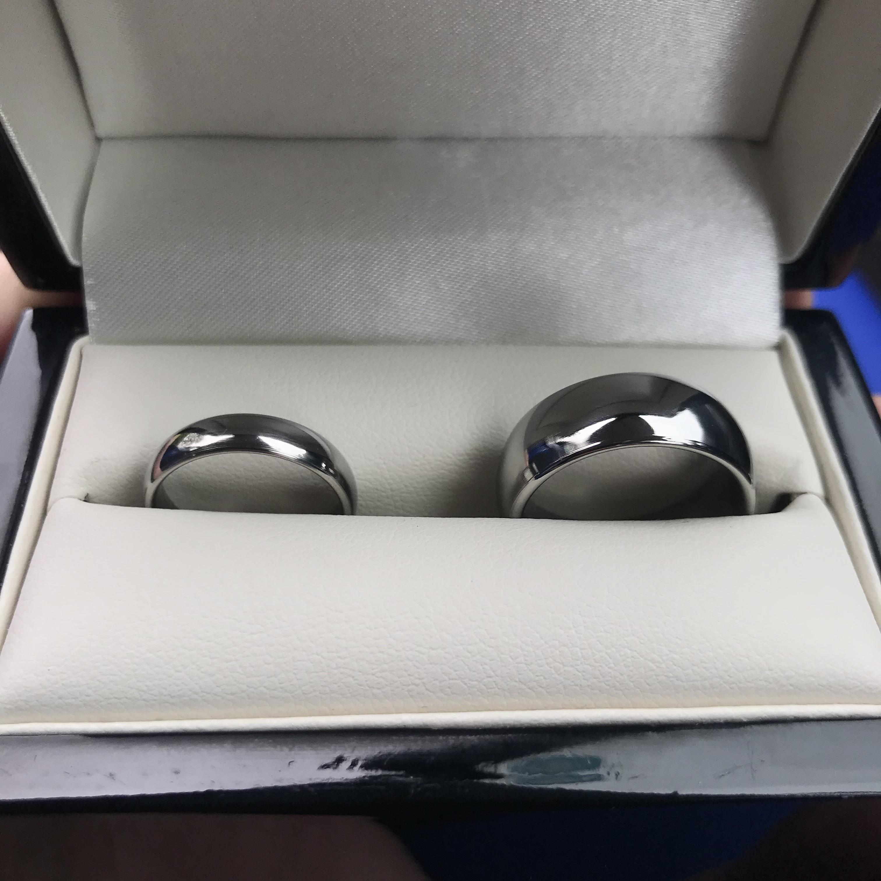 Made my friends wedding rings. Titanium. | Scrolller