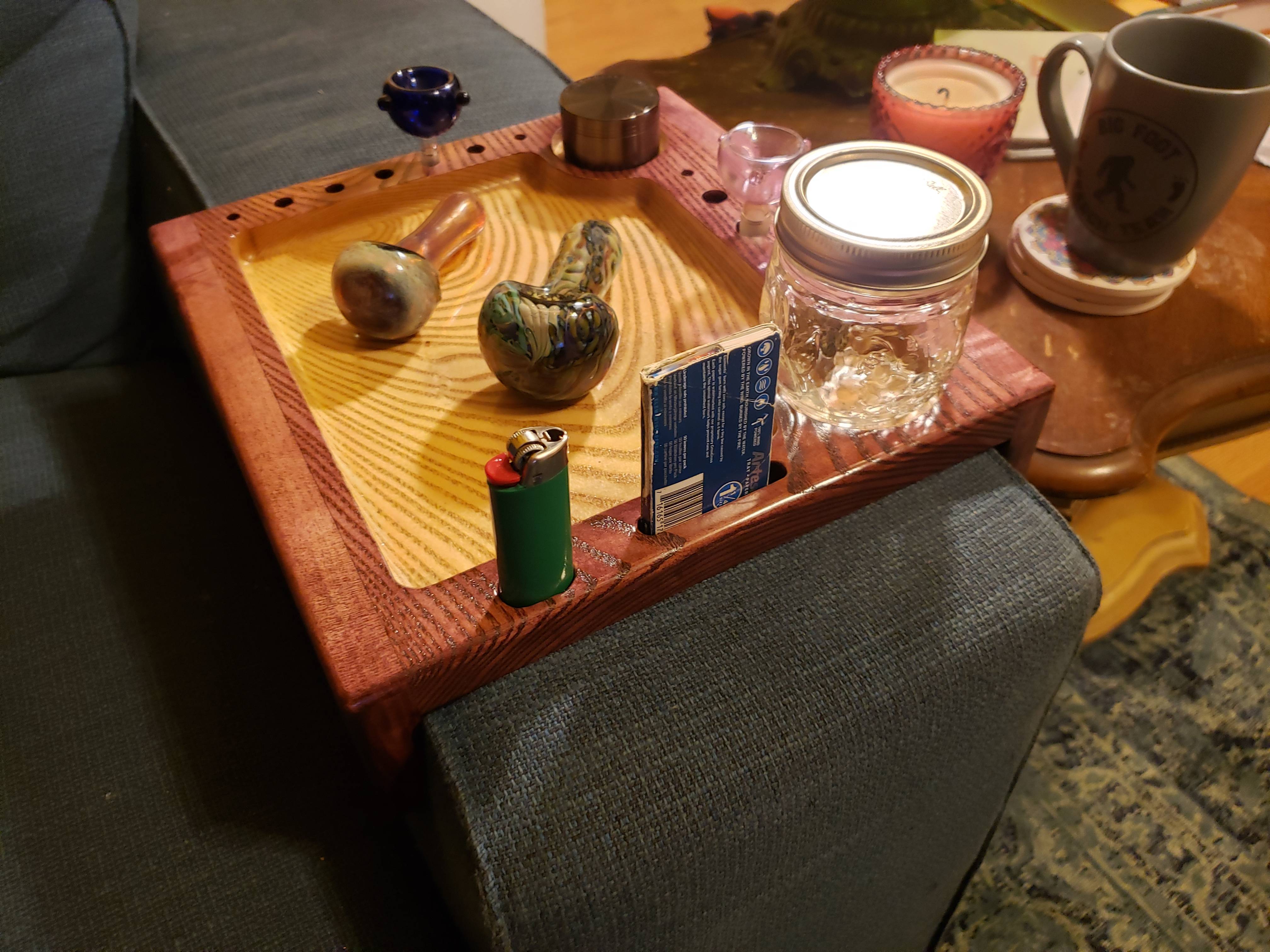 Made myself a couch arm rolling tray! | Scrolller