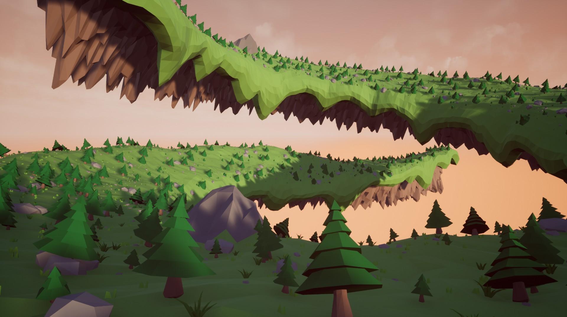 Made some progress on the low poly floating path :D | Scrolller