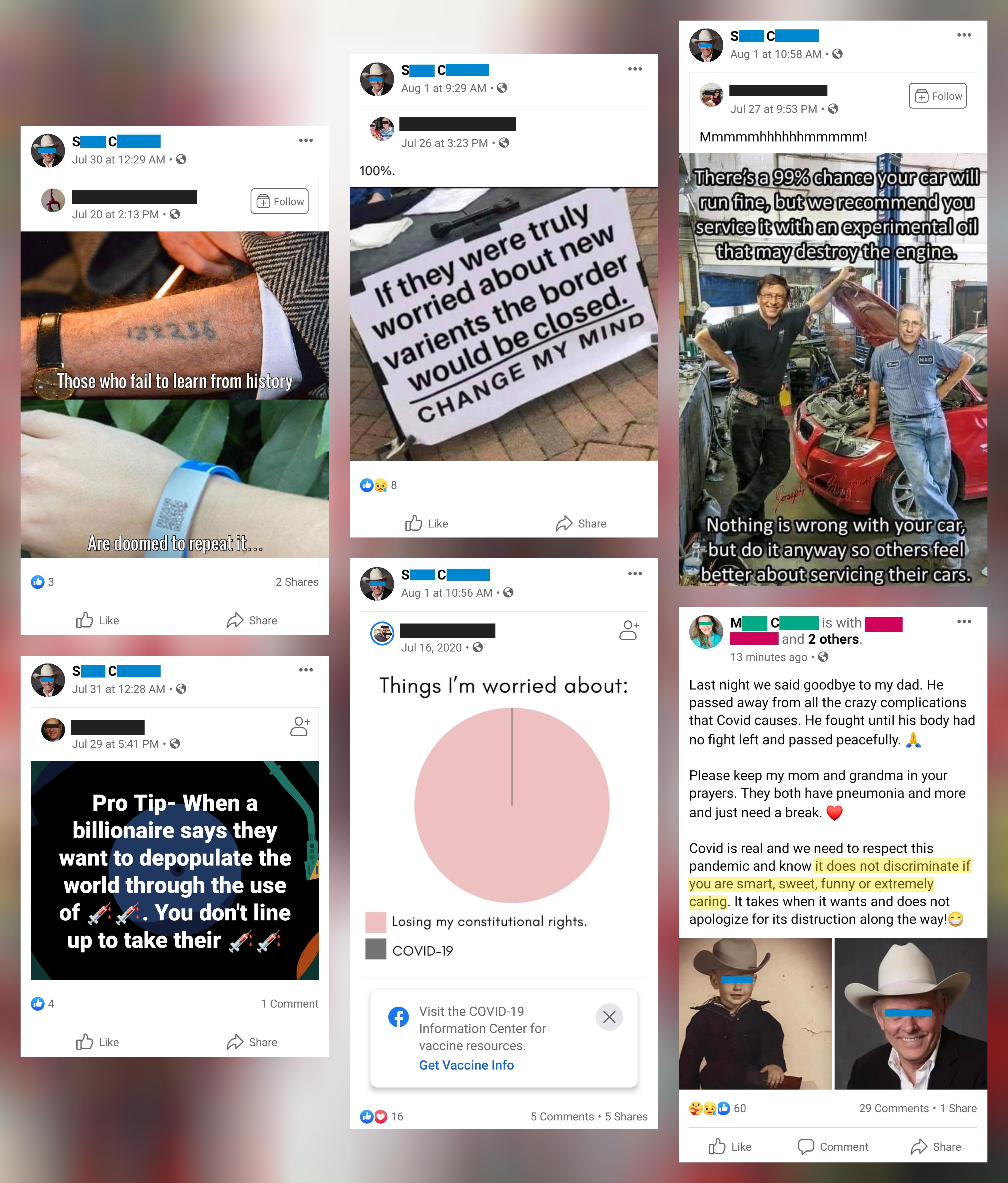 Man posts antivax and racist memes. Daughter remembers him as smart and extremely caring ...