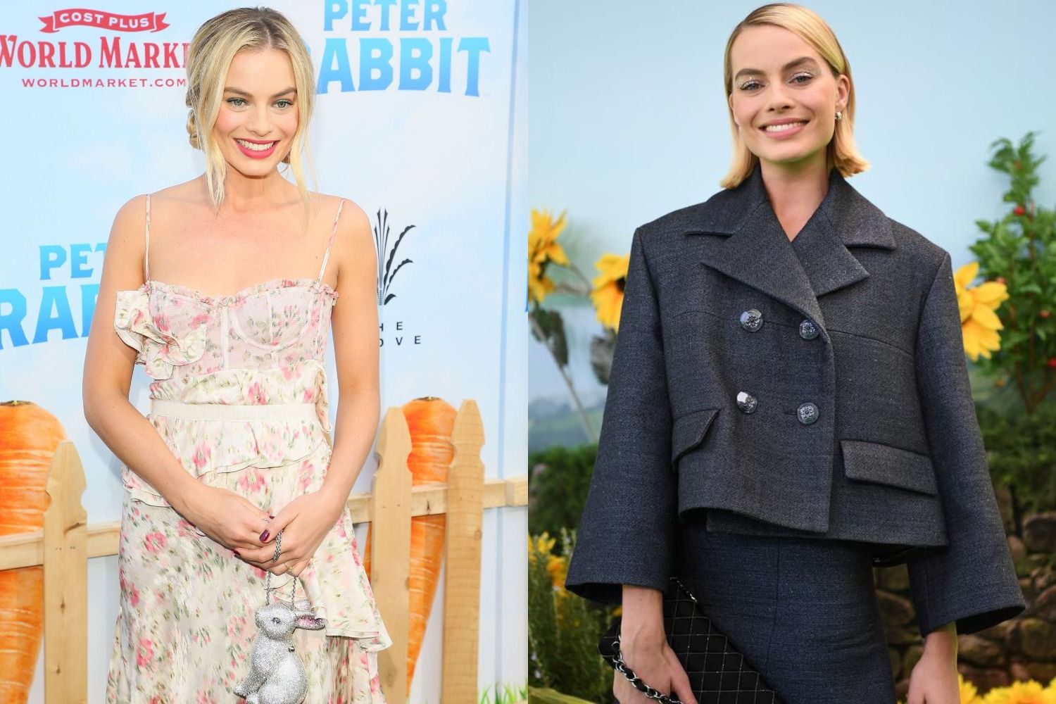 Margot at Peter Rabbit premieres in the US and Australia, which one's the better look? | Scrolller