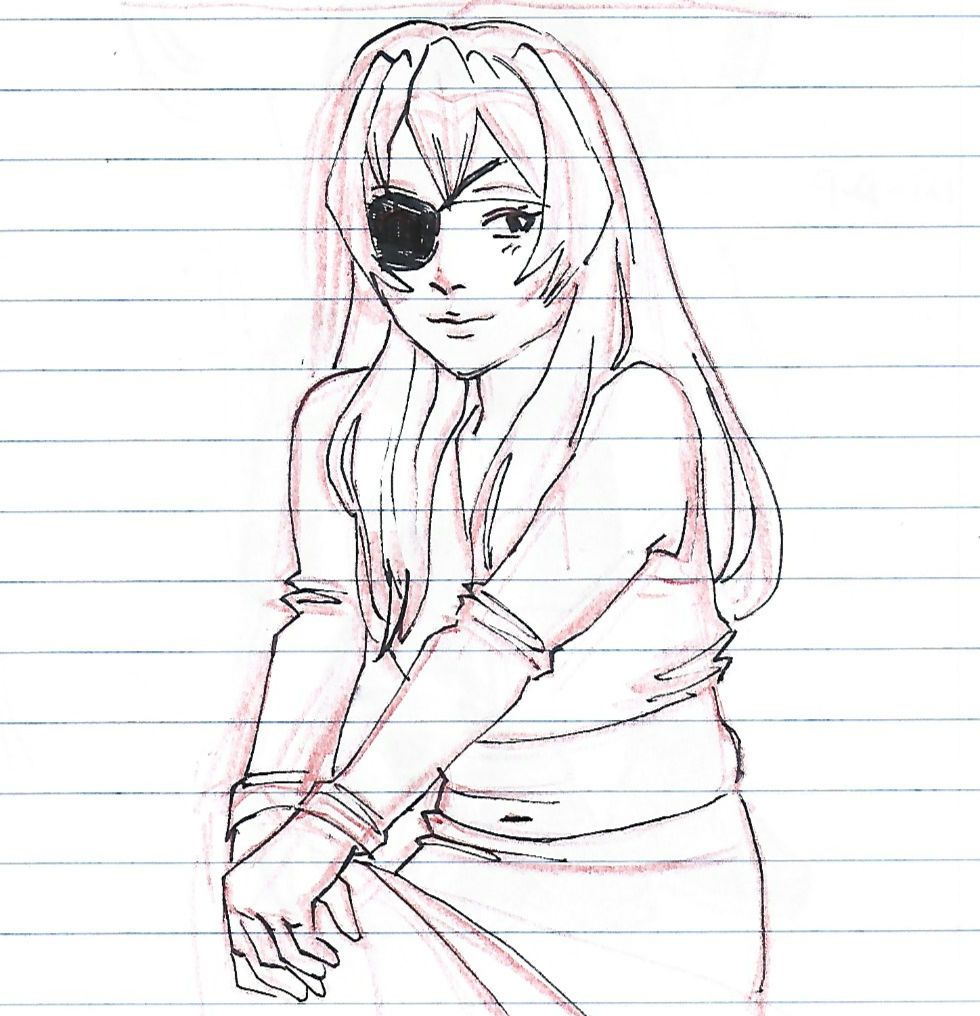 marine with her hair down sketch | Scrolller