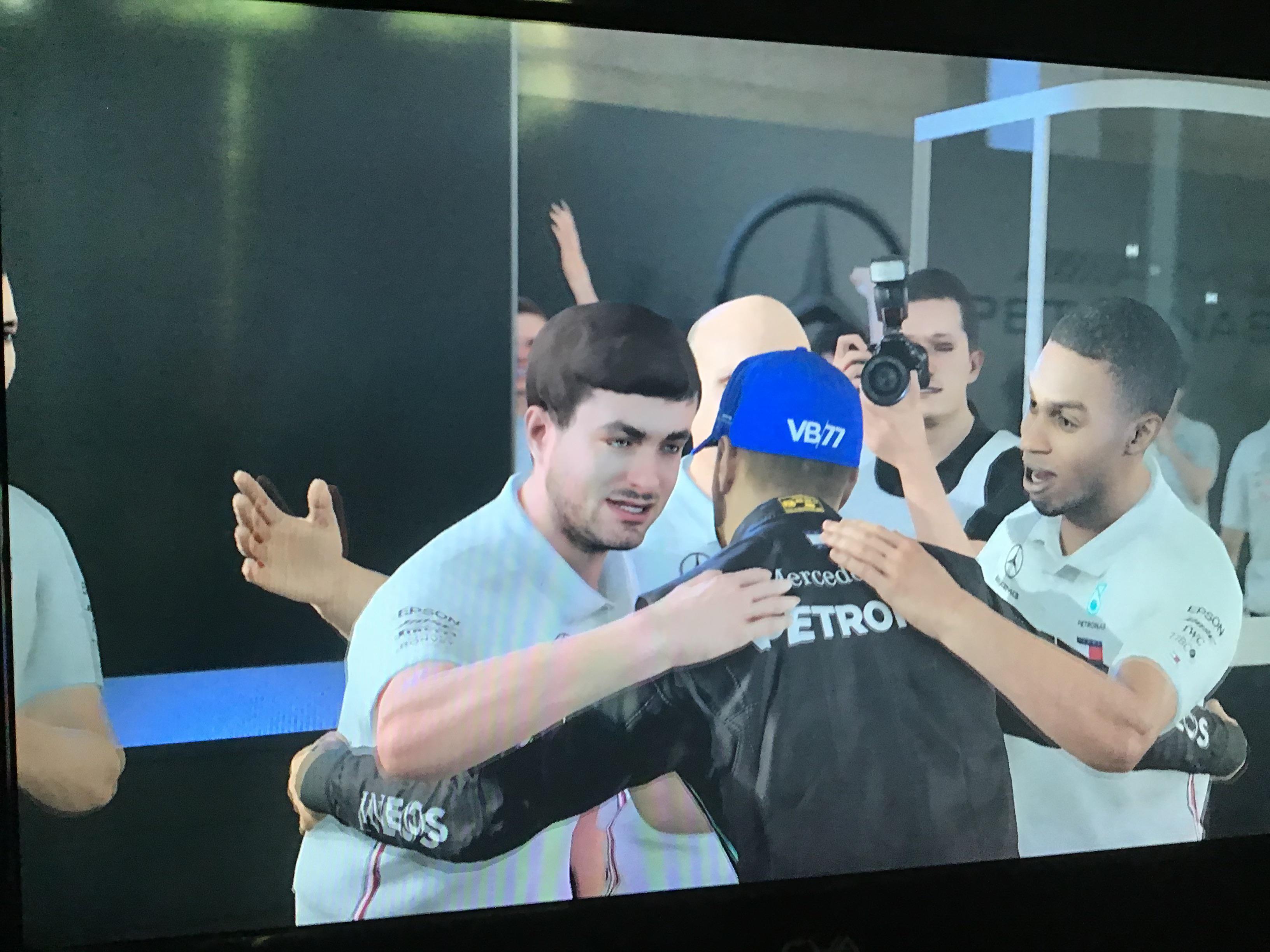 Matt is having a once in a life time opportunity, hugging the 1 time WDC Valtteri Bottas | Scrolller