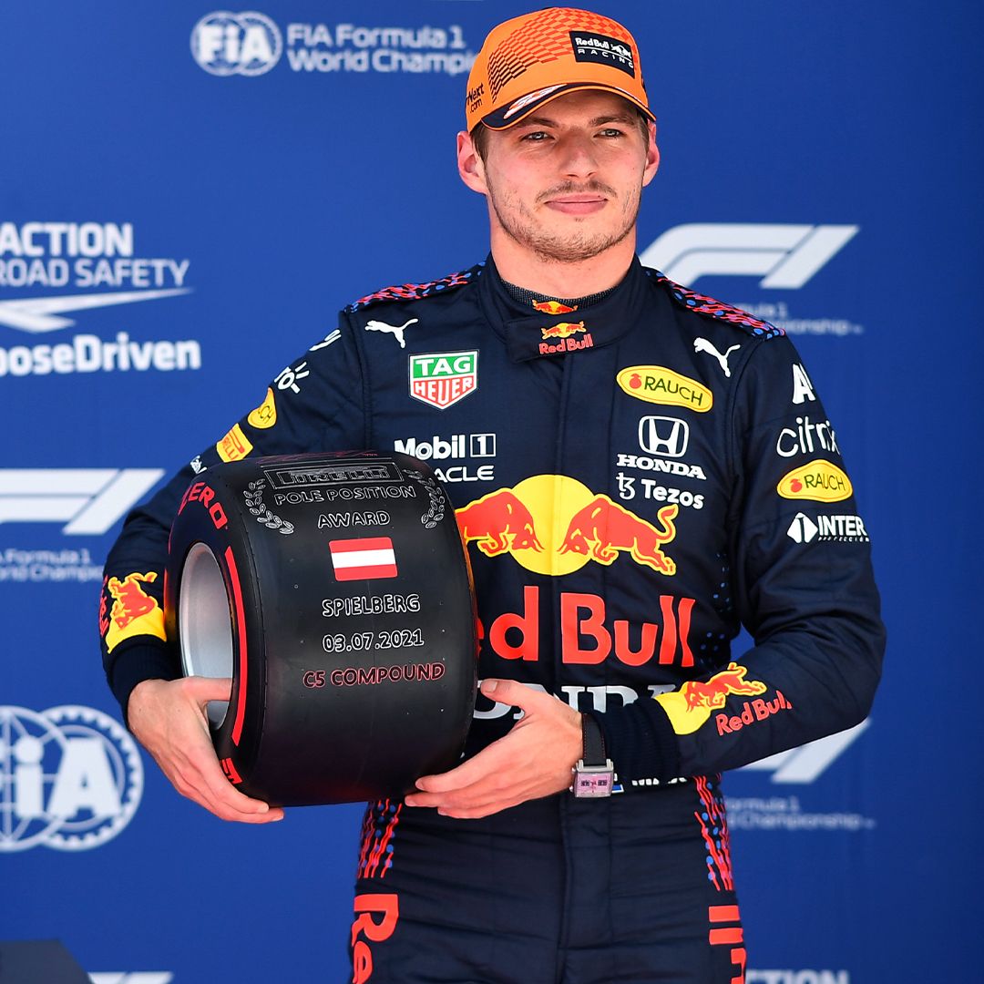 Max Verstappen with his 4th Pirelli pole position award of the season | Scrolller