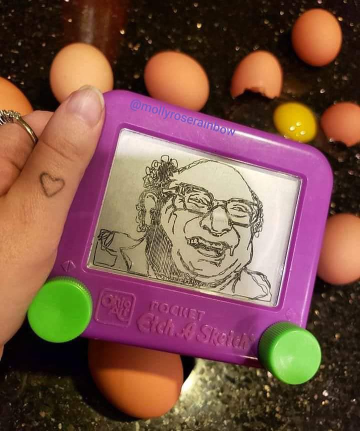May I offer you a nice etch a sketch danny devito in this trying time??? | Scrolller