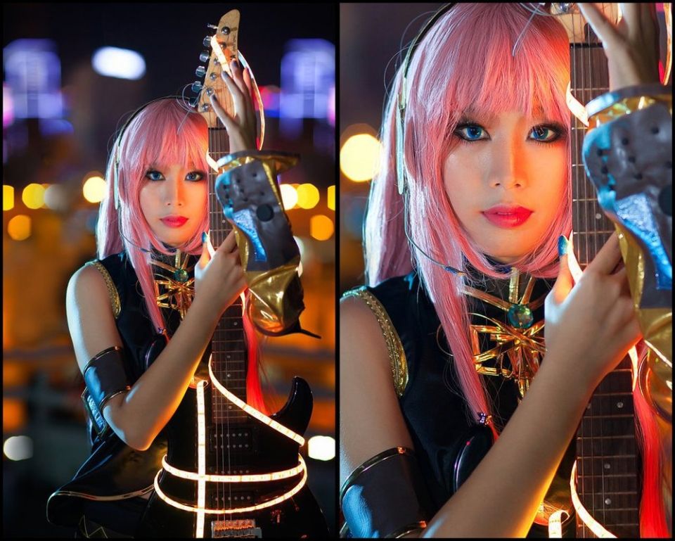 Megurine Luka and her electric guitar | Scrolller