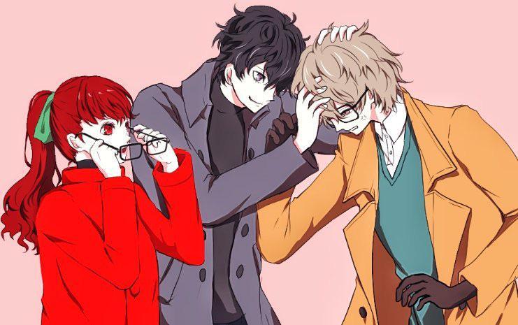 Messing up Akechi’s hair~ (featuring a certain redhead~) | Scrolller