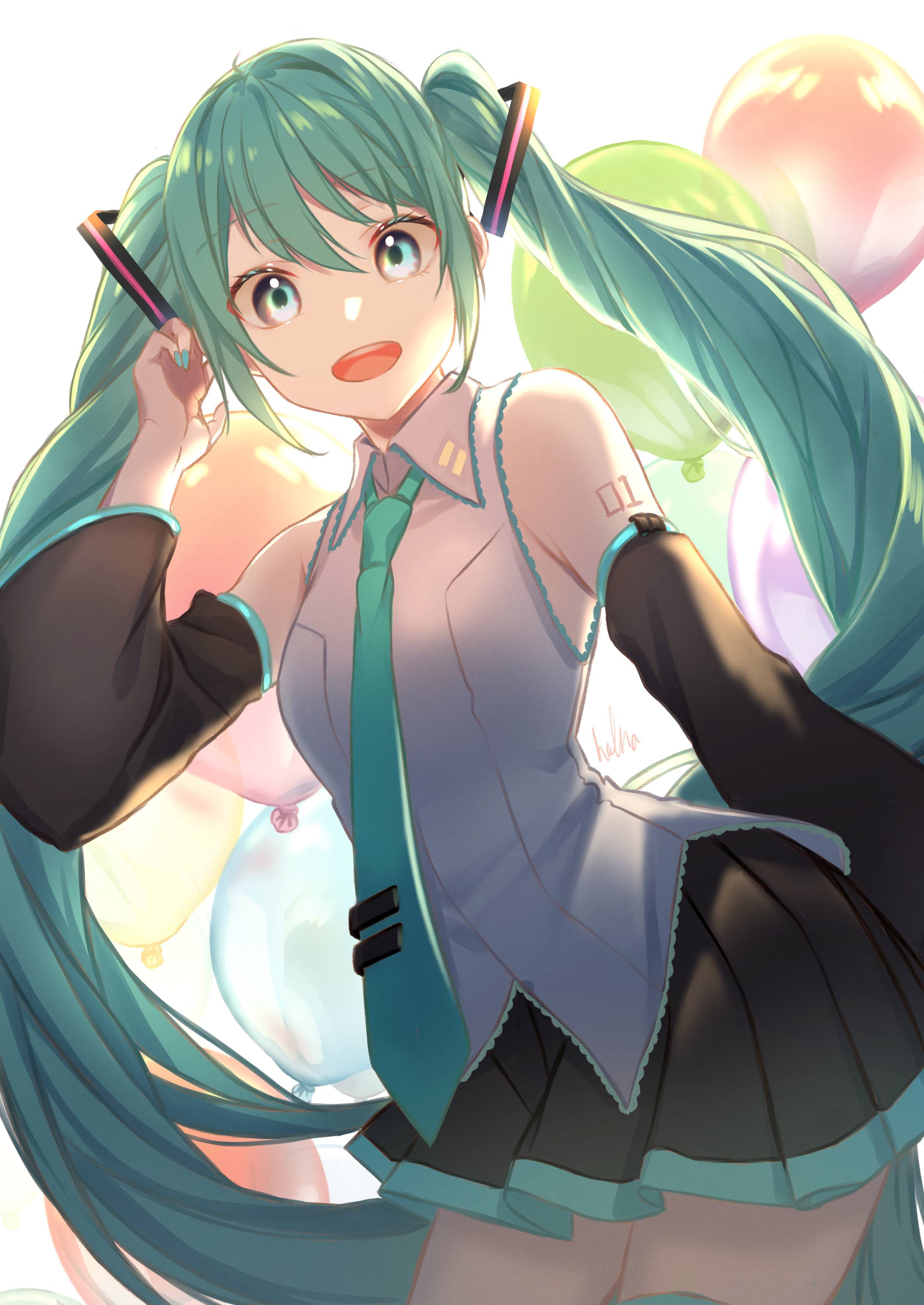 Miku with balloons [Vocaloid] | Scrolller