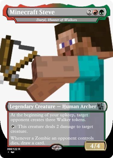 Minecraft Steve // Daryl, Hunter of Walkers | Scrolller