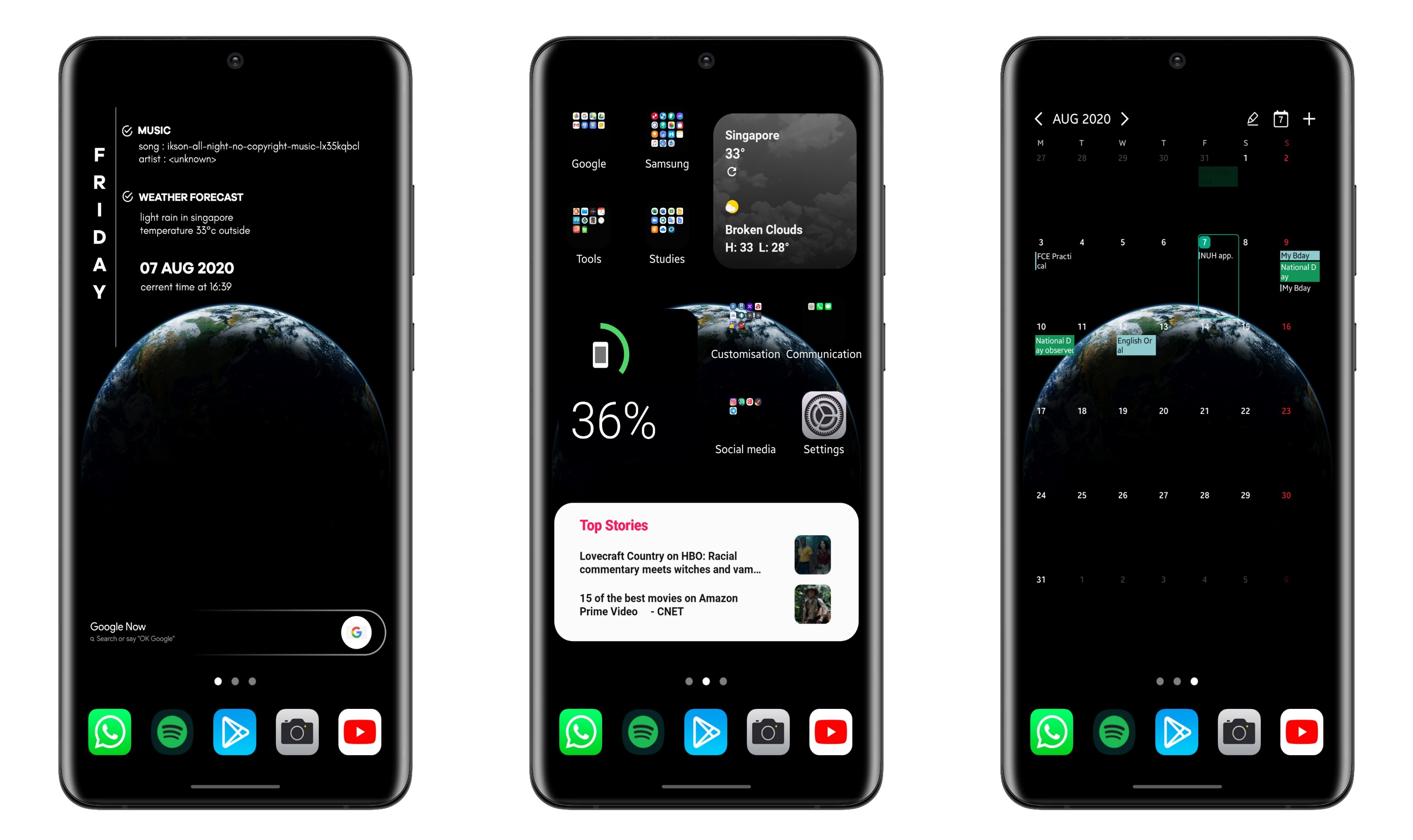 Minimal One UI + iOS [3 Page Set-up] | Scrolller