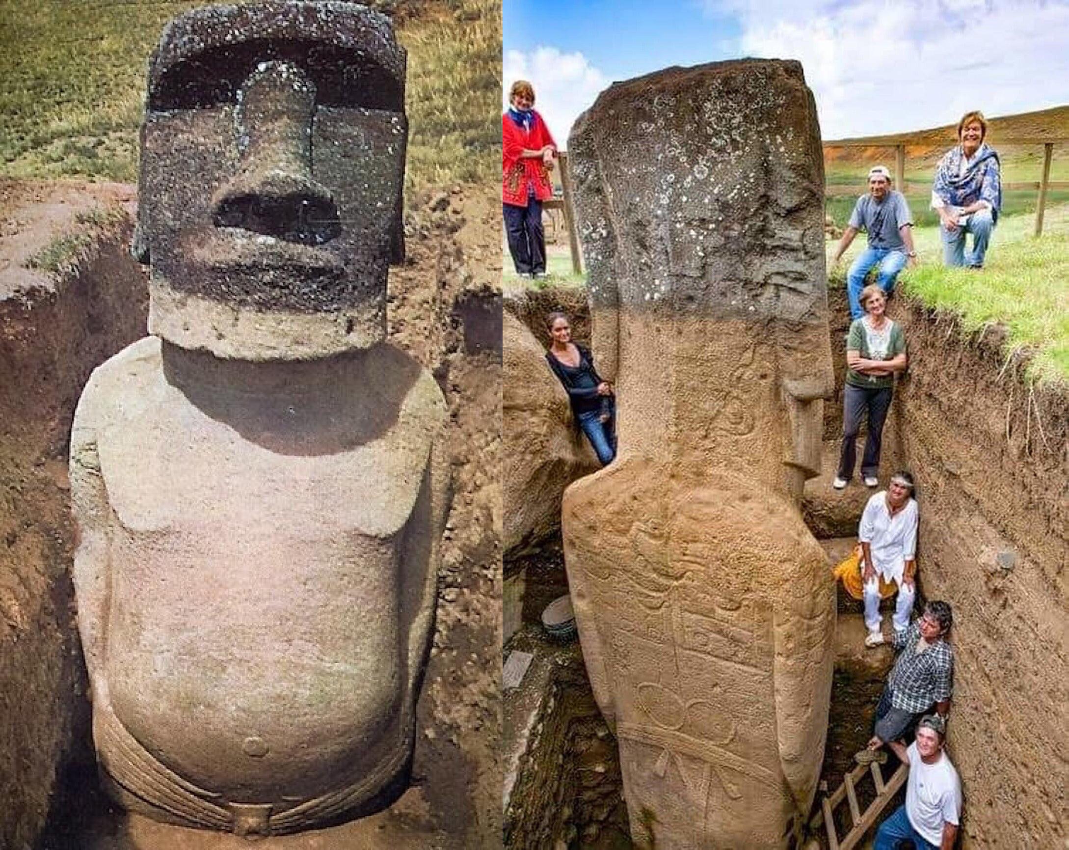 Moai Statues unearthed (Front and Back) | Scrolller