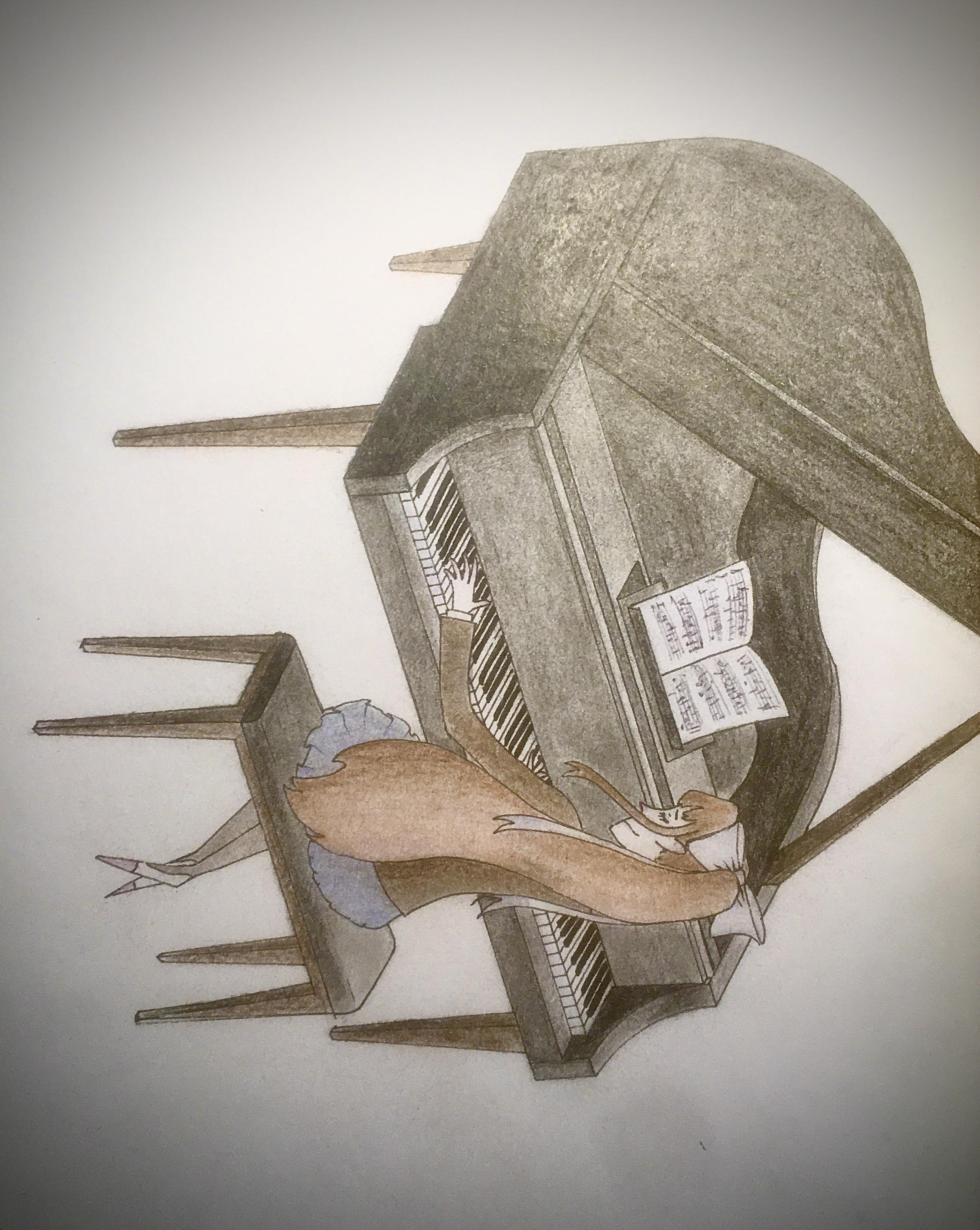 Monika practicing piano | Scrolller