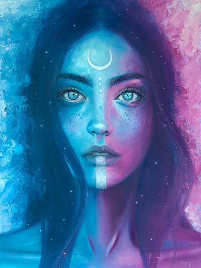 Moon Gaze, oil painting, me, 2021 | Scrolller