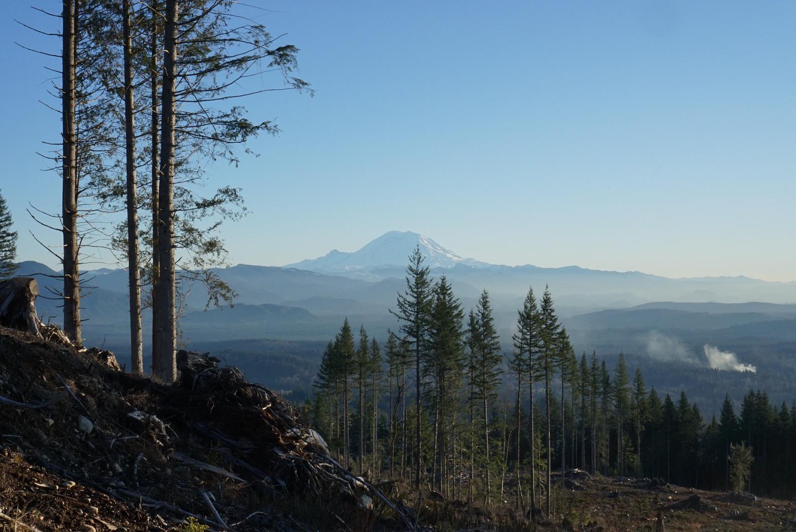 Mount Rainier above the Puyallup Valley | Scrolller