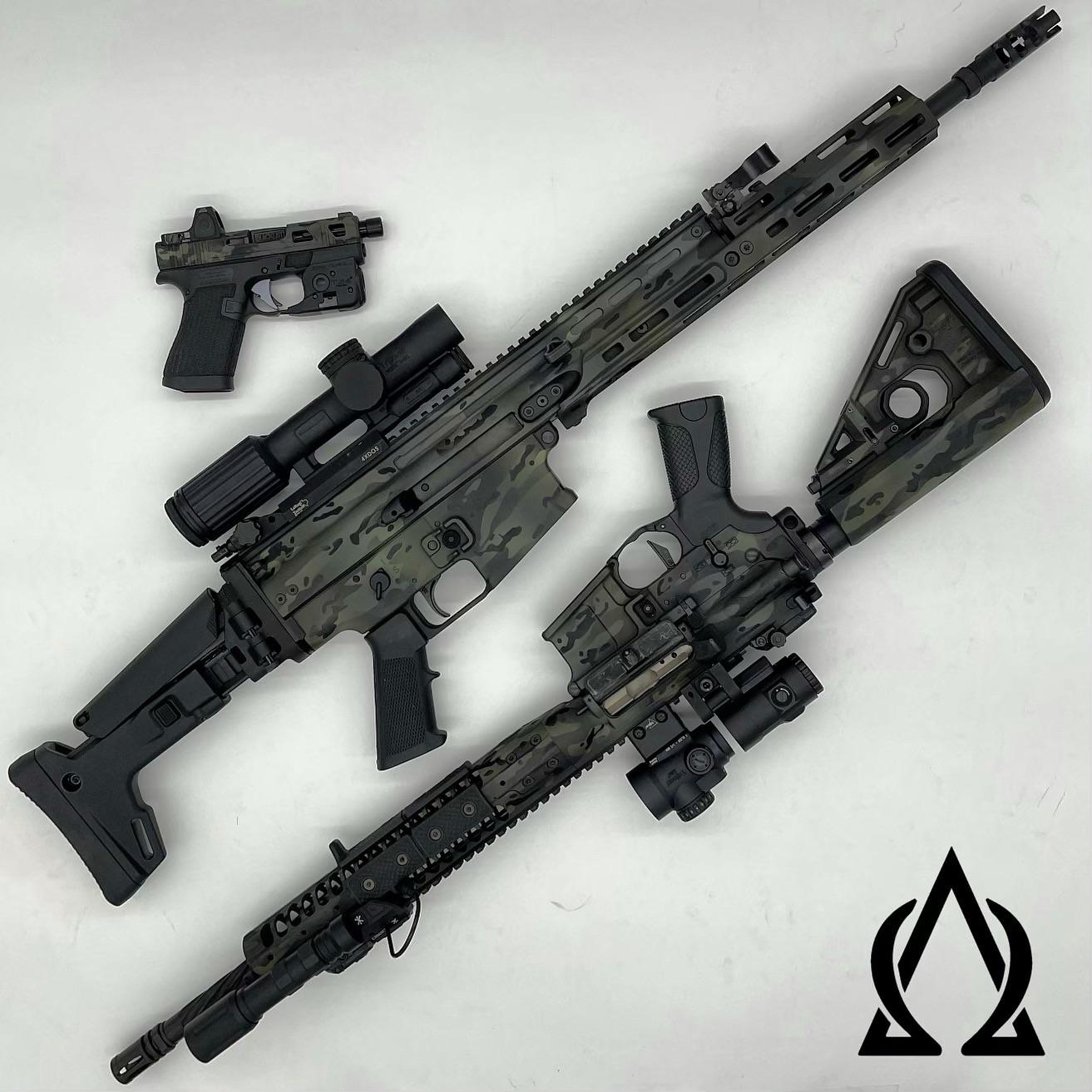 Multicam Black FN Scar 17s, LWRC A5, & Glock 43x. Optic cut, slide milling, & Cerakote done in ...