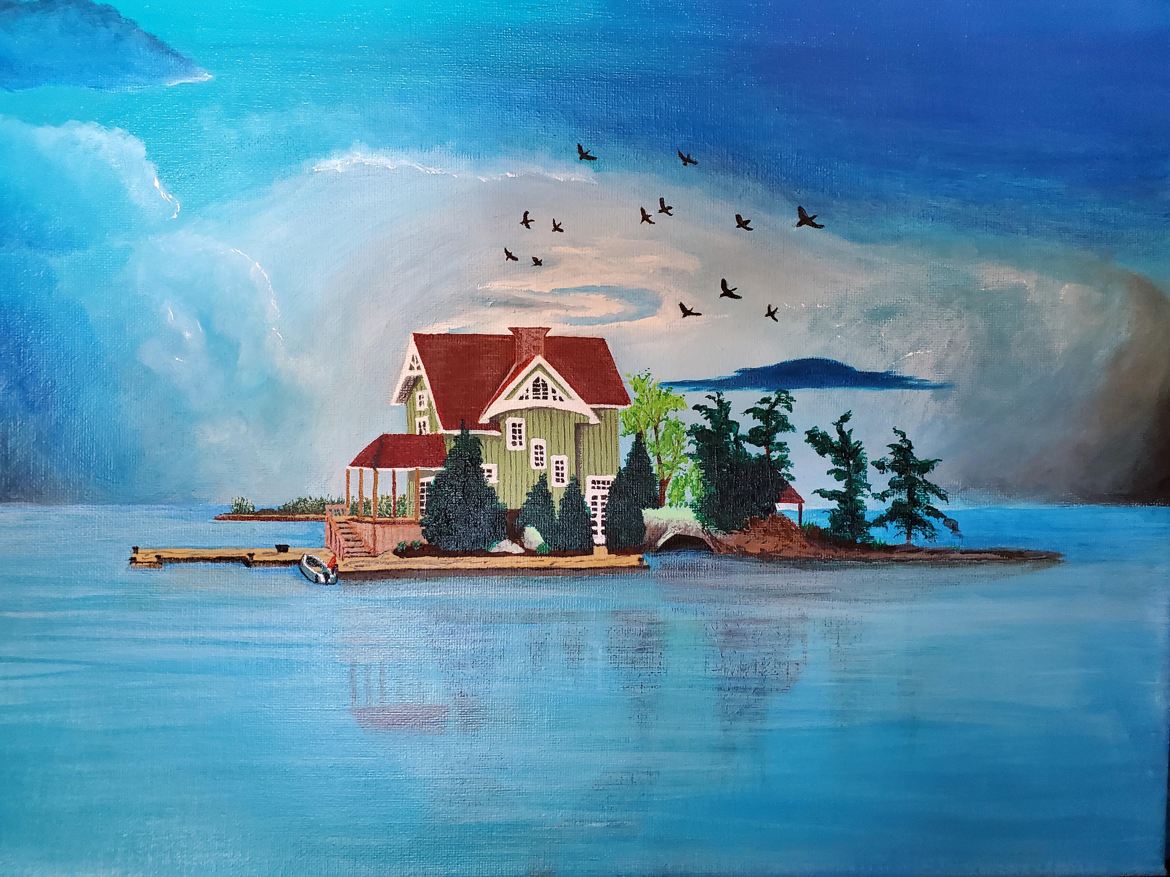 My 5th painting. My family wants to live here. | Scrolller