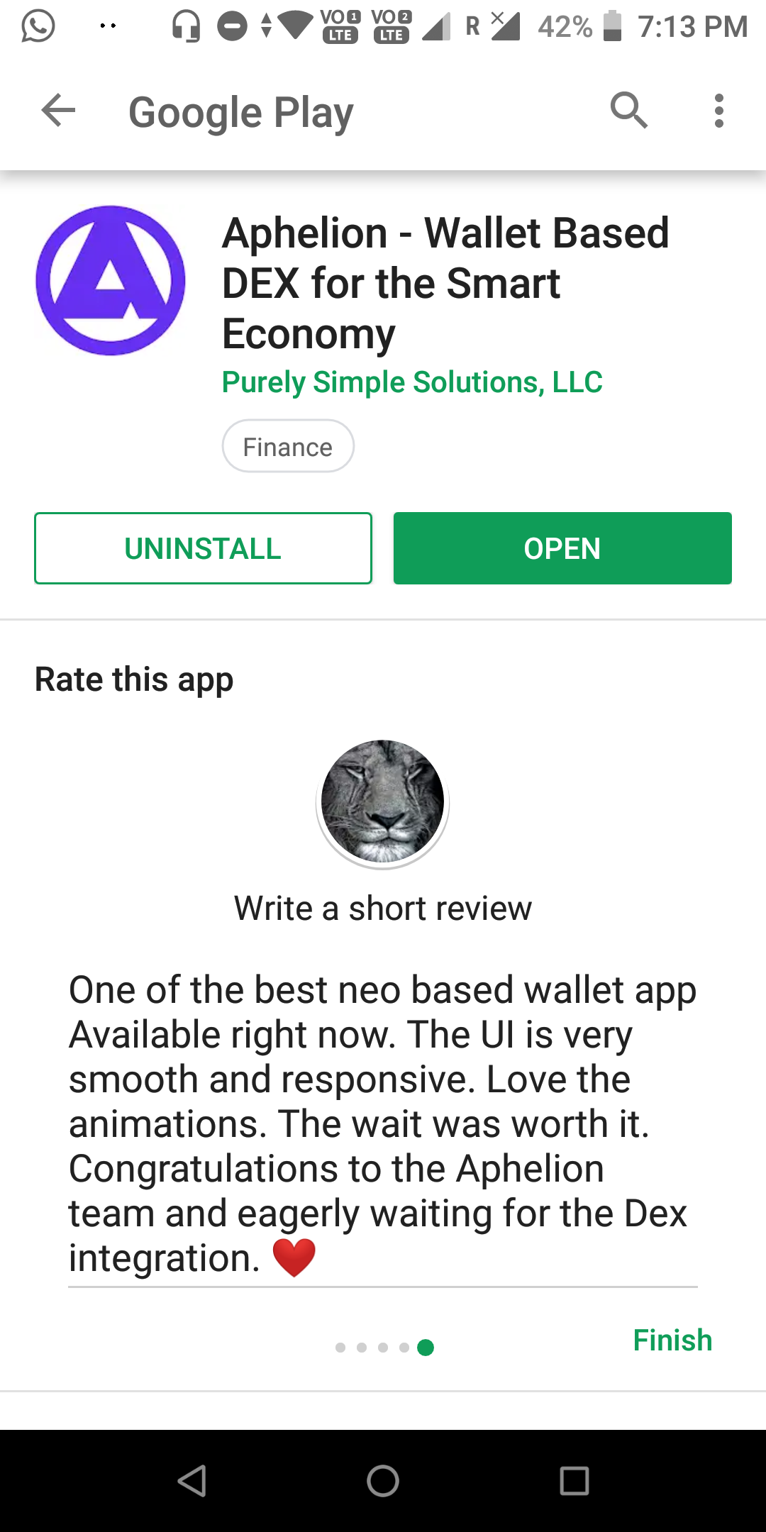 My Aphelion Mobile wallet experience. | Scrolller