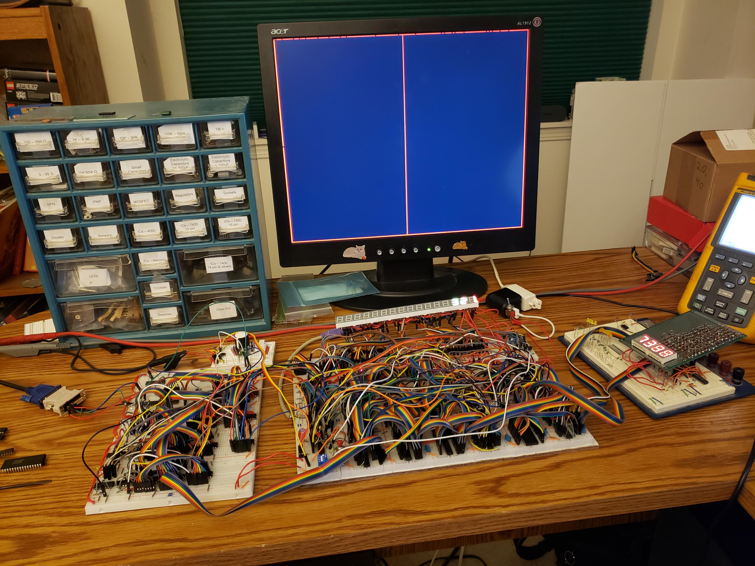 My Breadboard Calculator now has a Breadboard Video Card | Scrolller