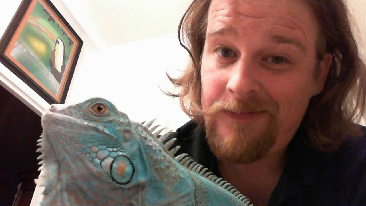 My Brother's lil Blue Iguana - Also Pictured, Me (sorry) | Scrolller