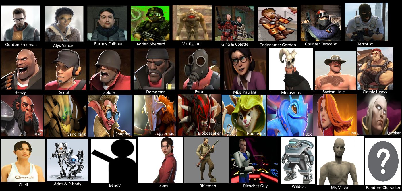 My character roster for a hypothetical Valve crossover fighting game | Scrolller