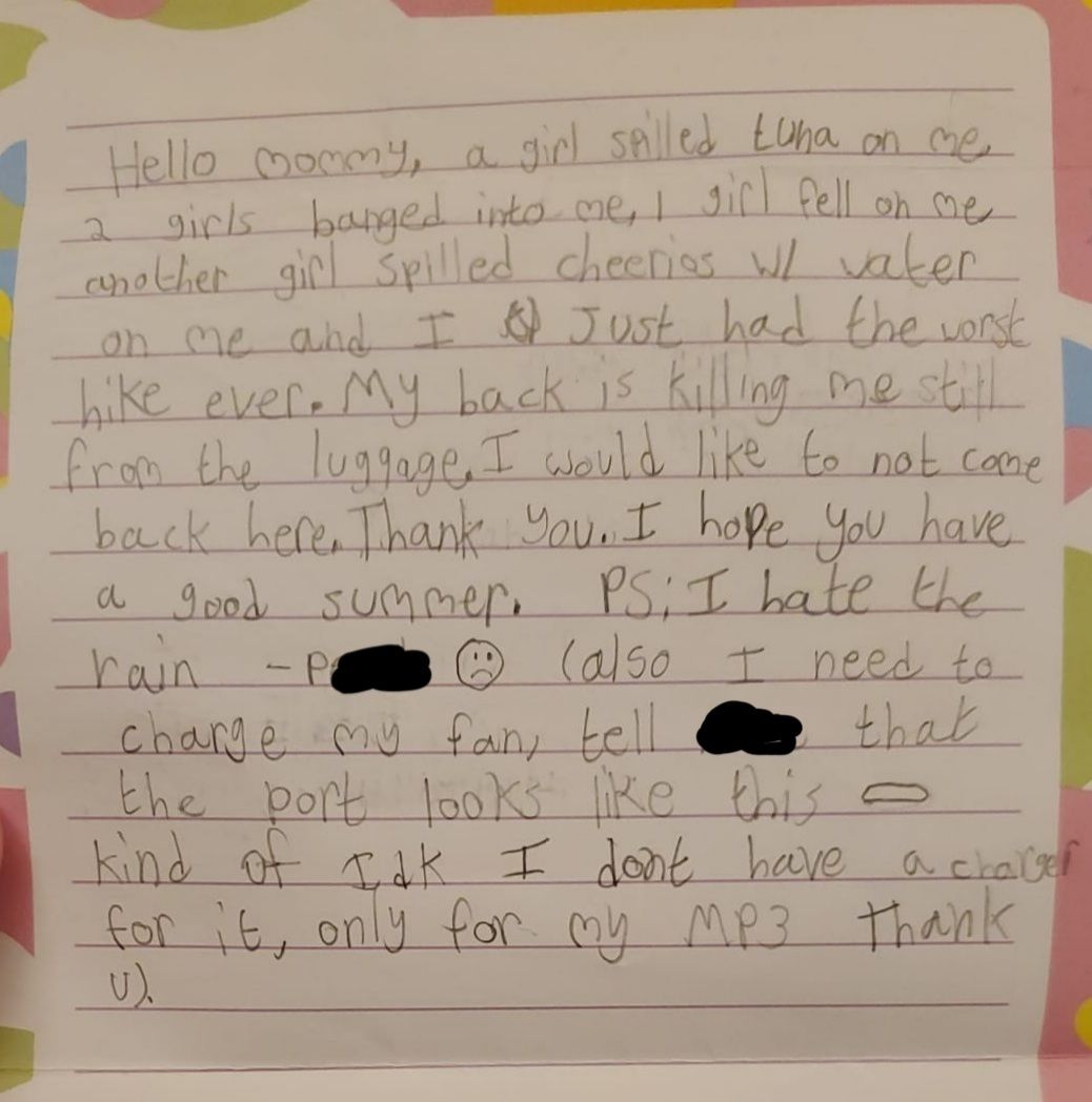 My daughter's hysterical letter from summer camp | Scrolller