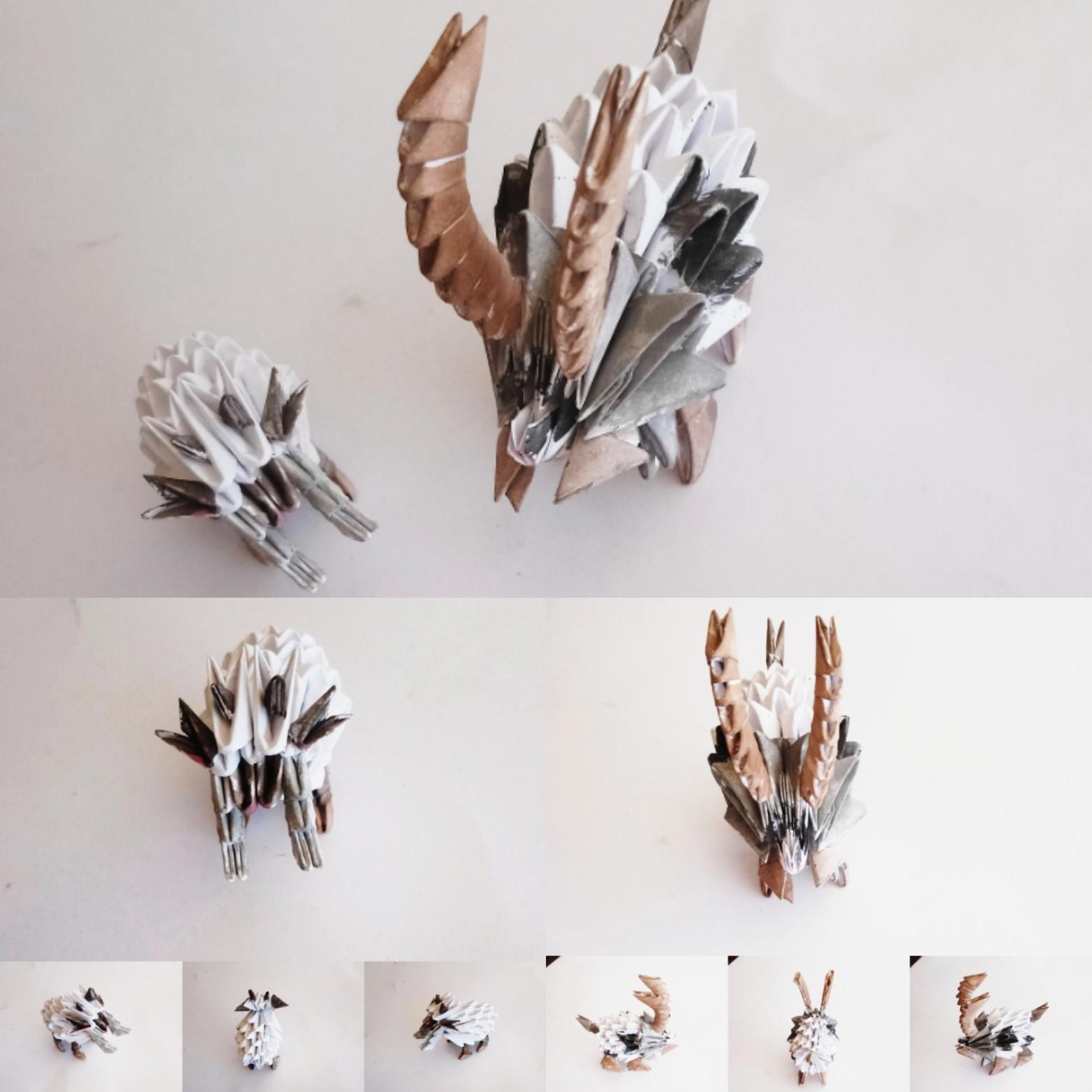 My designs of Wooloo and Dubwool in 3D origami | Scrolller