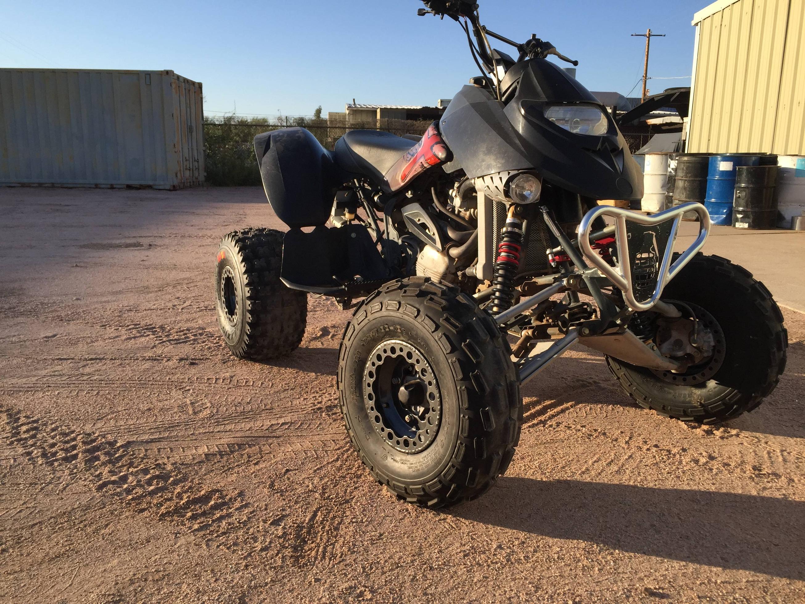 My DS650 after installing the new reinforced wheels I built out of standard aluminum wheels, and ...