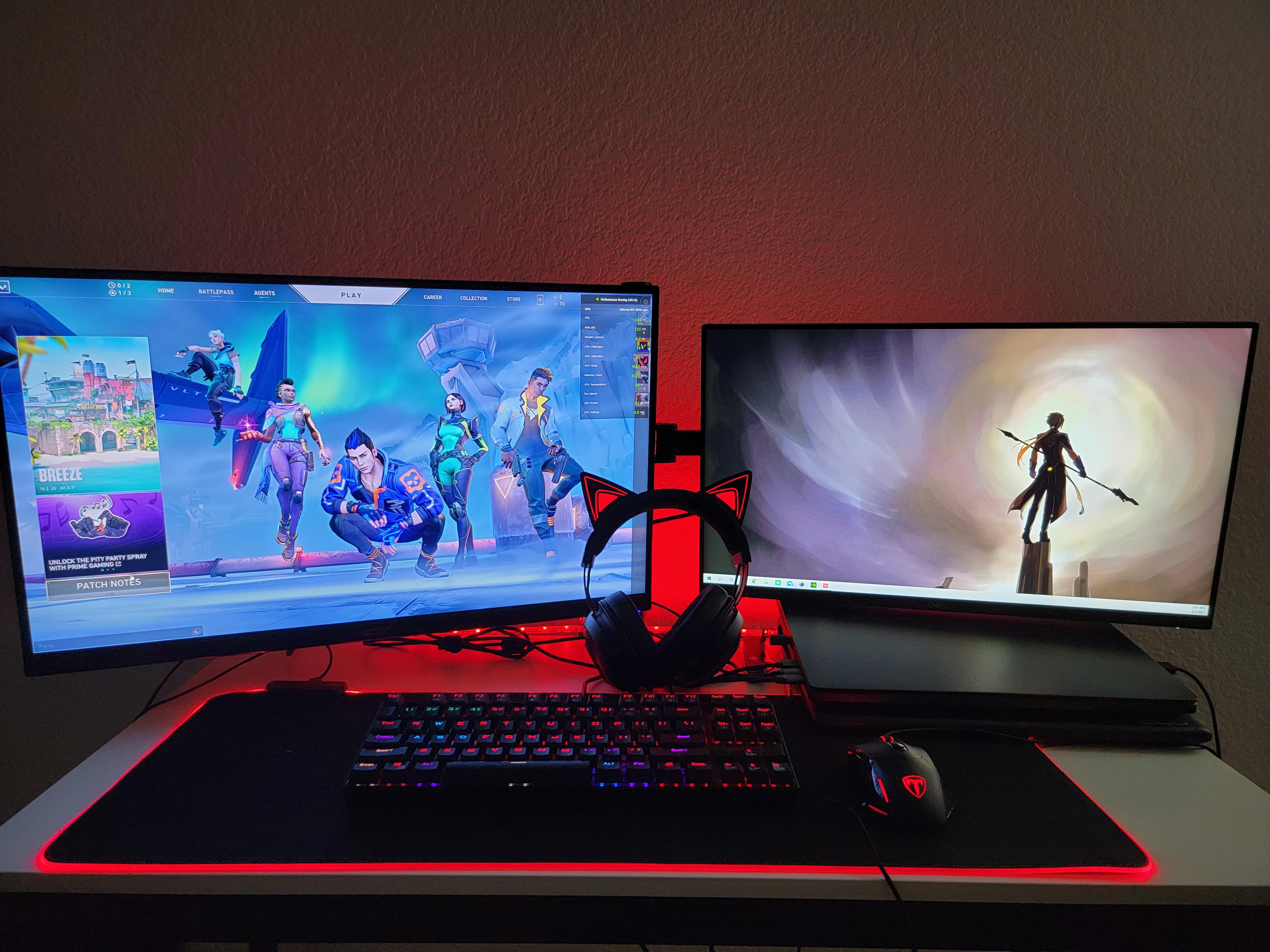 My first ever gaming device/setup. Zephyrus G15 3070/5900hs + 2k 144hz + 1080 144hz. Can anyone ...