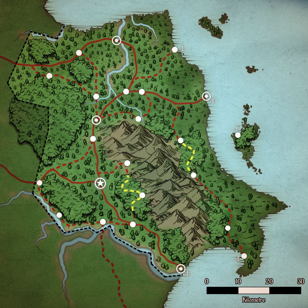 My first map in wonderdraft, The Dutchy of Pearderia | Scrolller