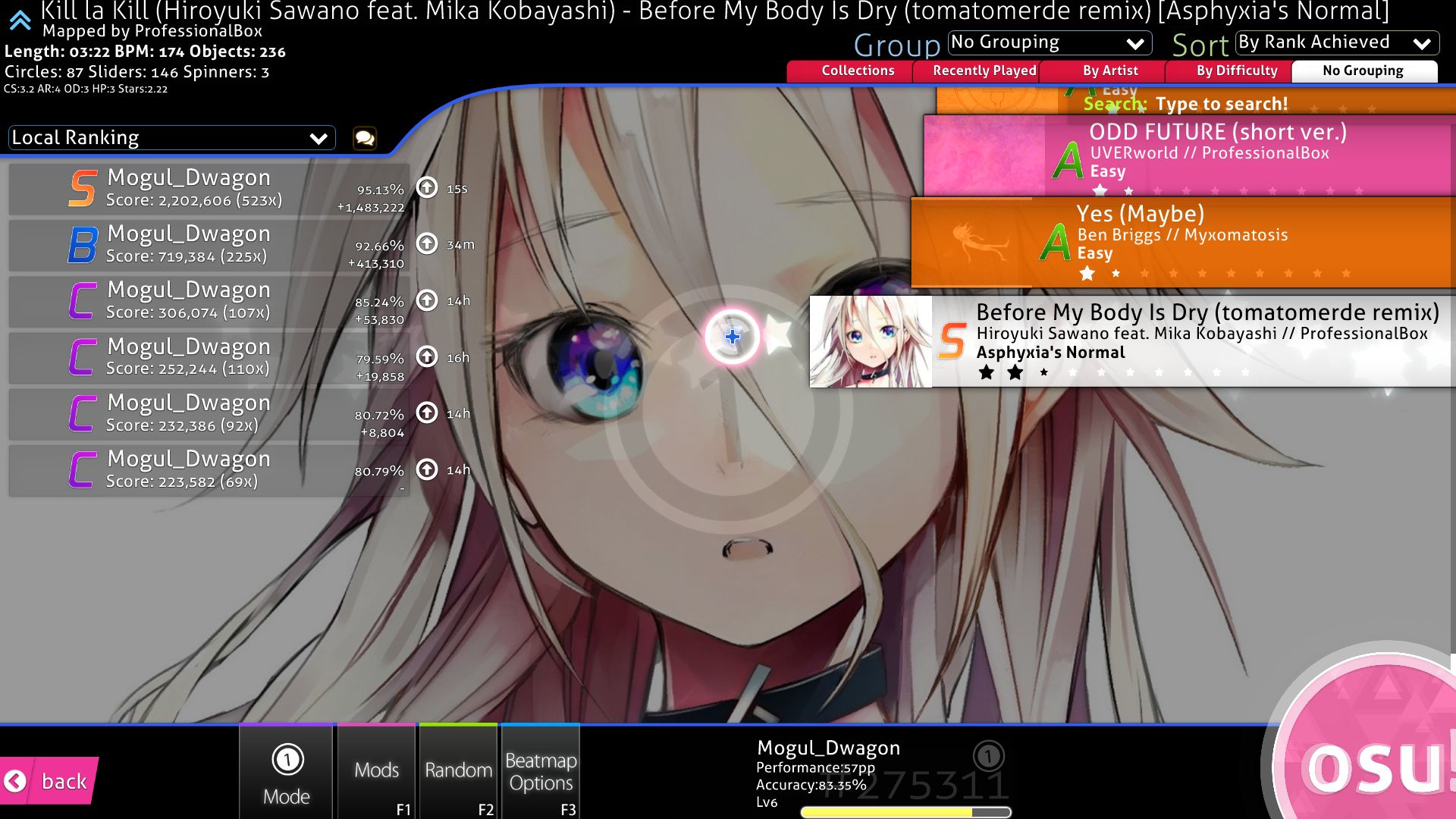 My first S rank in Osu was a remix of Before My Body is Dry | Scrolller